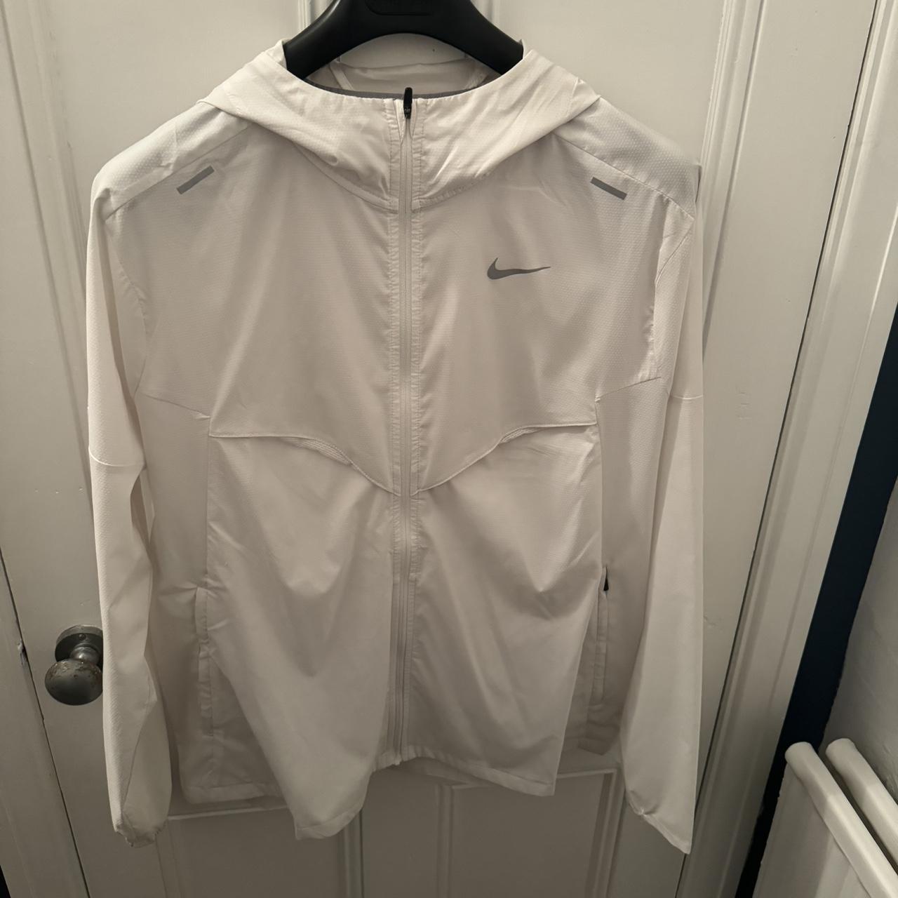 Nike Running Jacket White - L Mint condition only... - Depop
