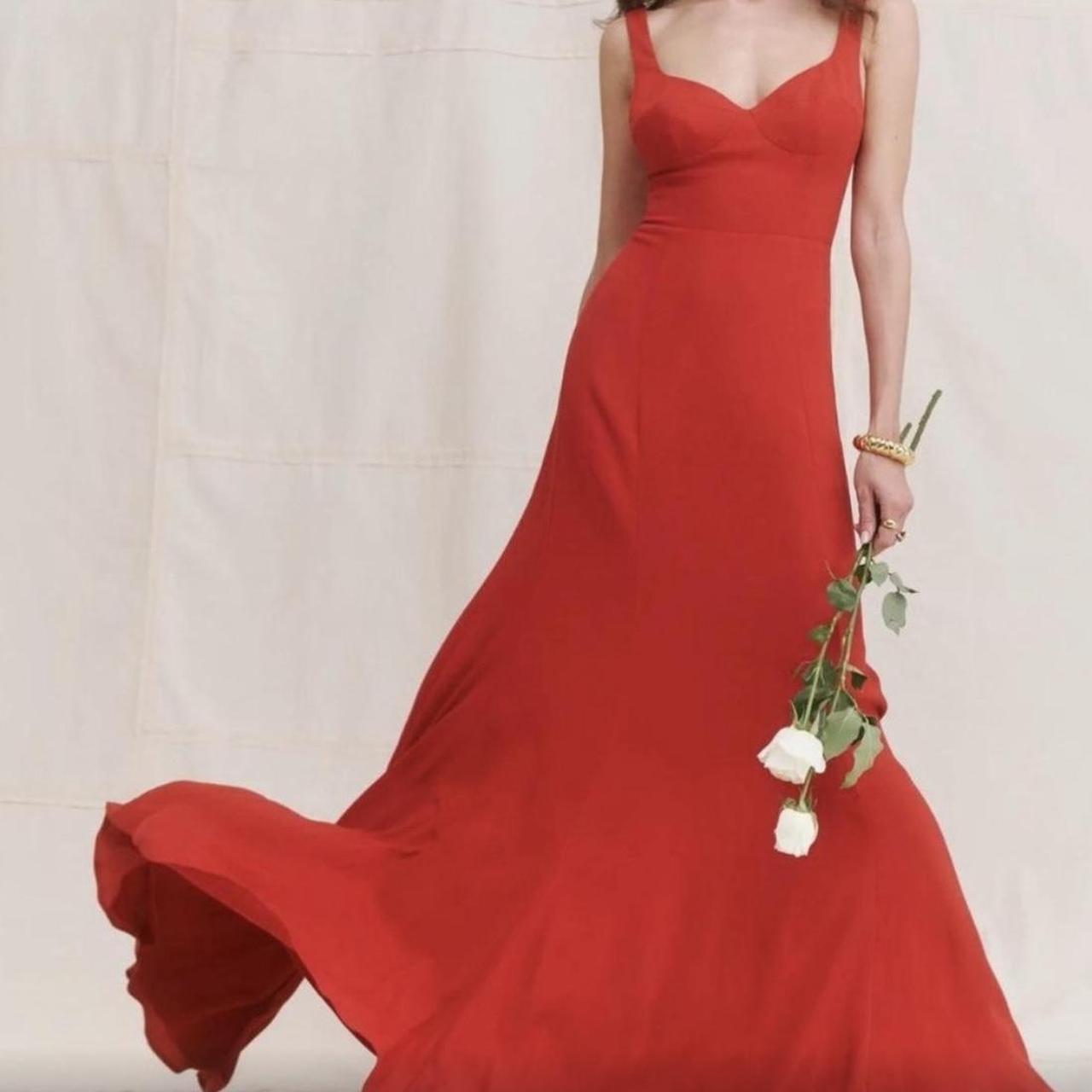 Reformation red evening gown / maxi long dress - Depop