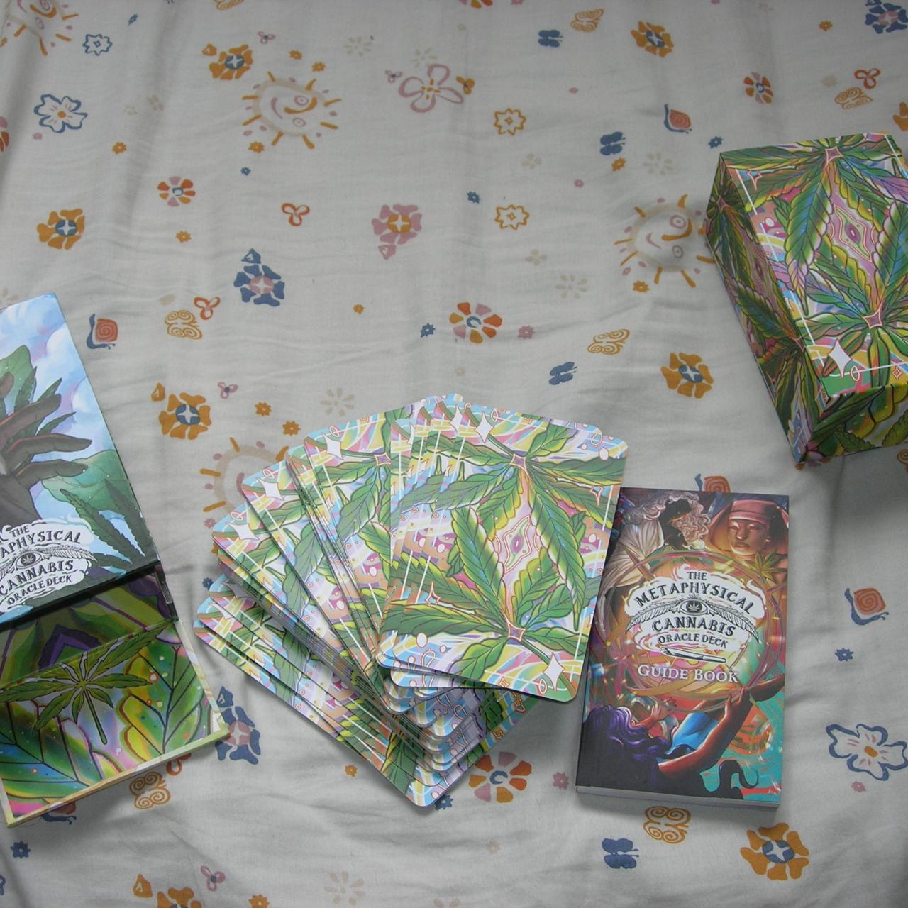 metaphysical oracle tarot deck cannabis themed... - Depop