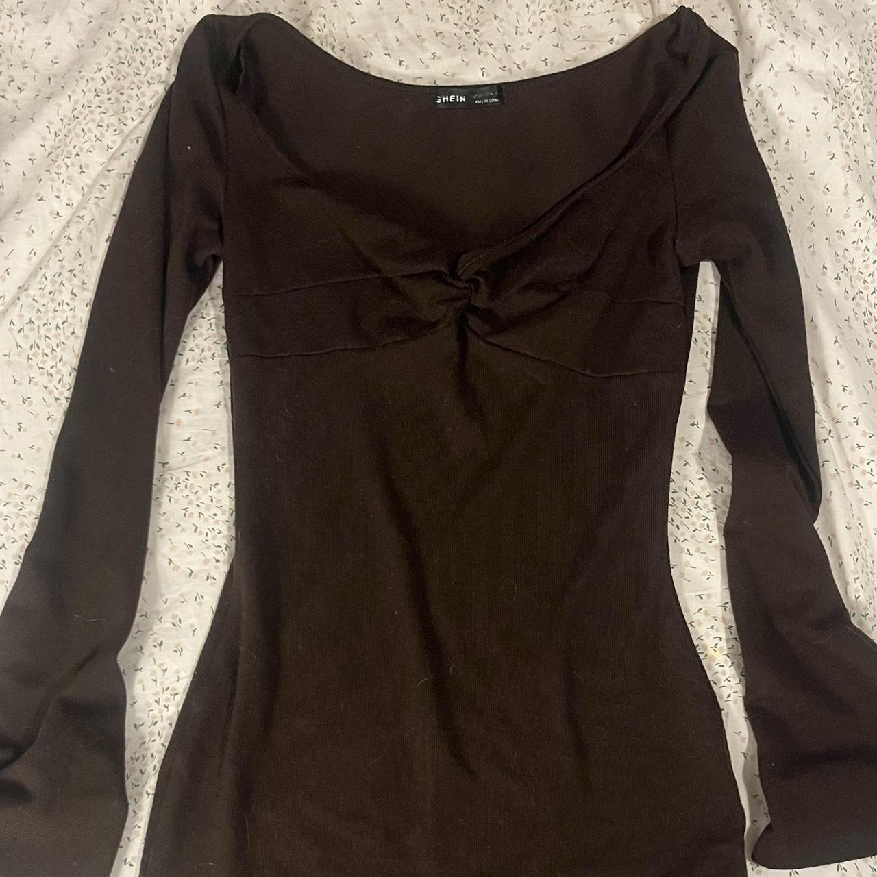 shein brown mini dress. great for hoco. literally... - Depop