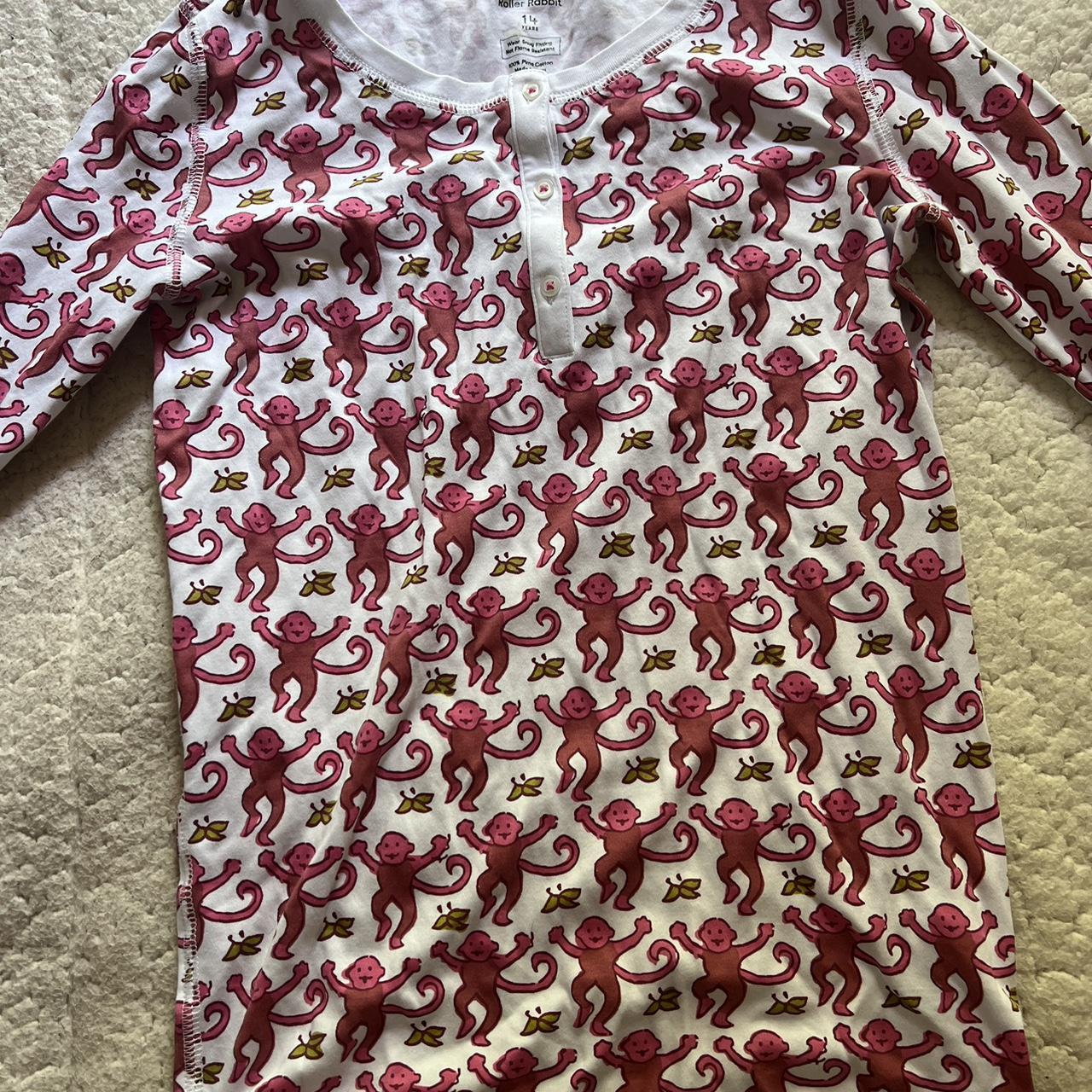 Roller Rabbit Pink and White Pajamas | Depop