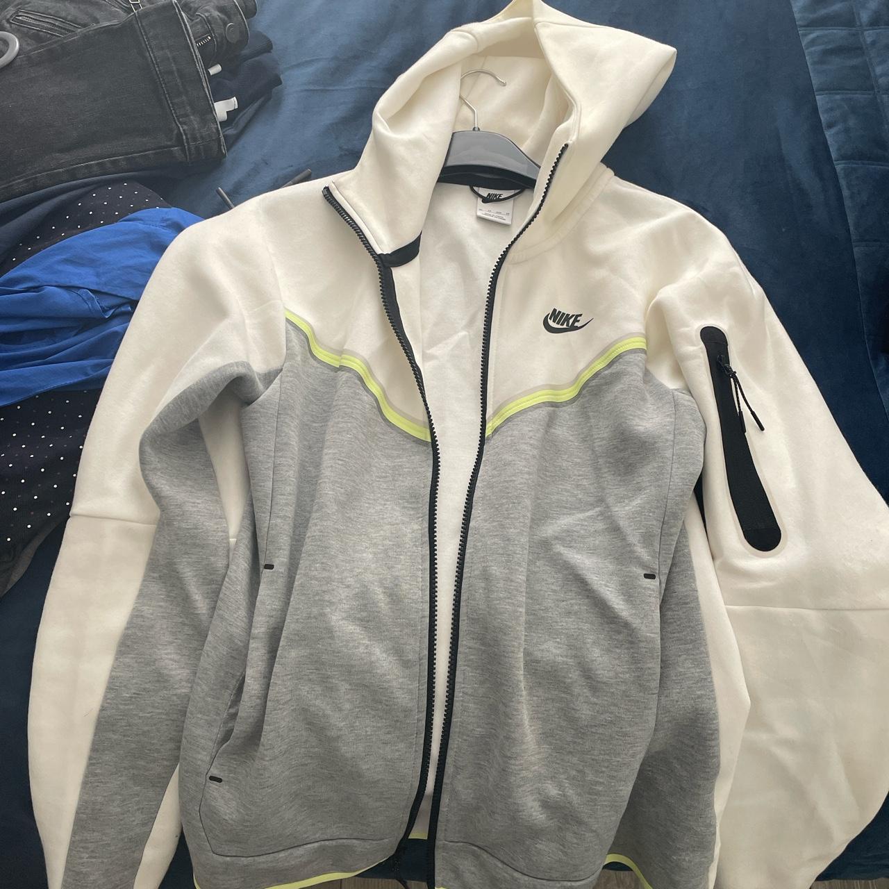 Cream/Grey Nike Tech Fleece Jacket #depop... - Depop