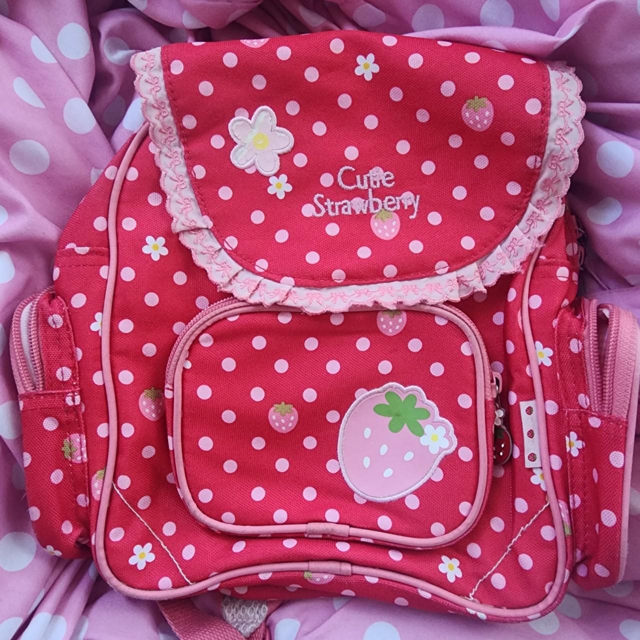 Cute strawberry mother garden backpack In condition... - Depop