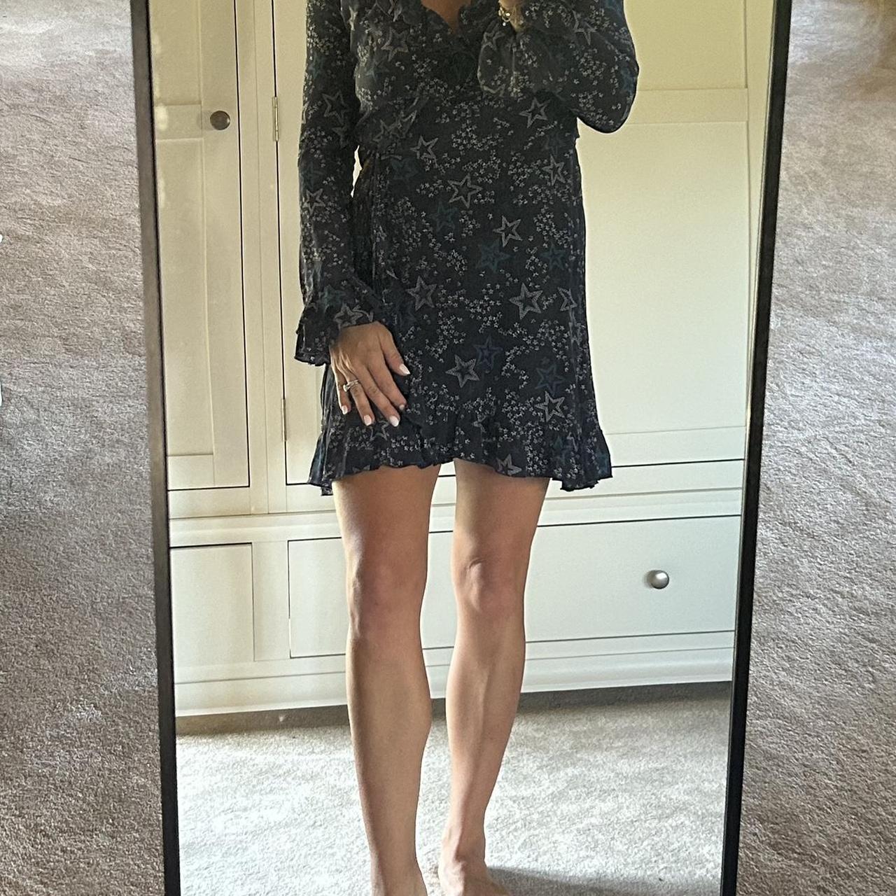 Paloma Blue silk wrap mini dress - Depop