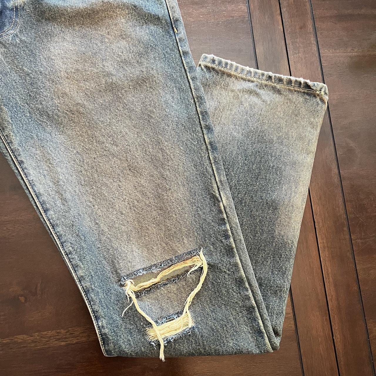 Faded ripped loose jeans Really nice distressed... - Depop