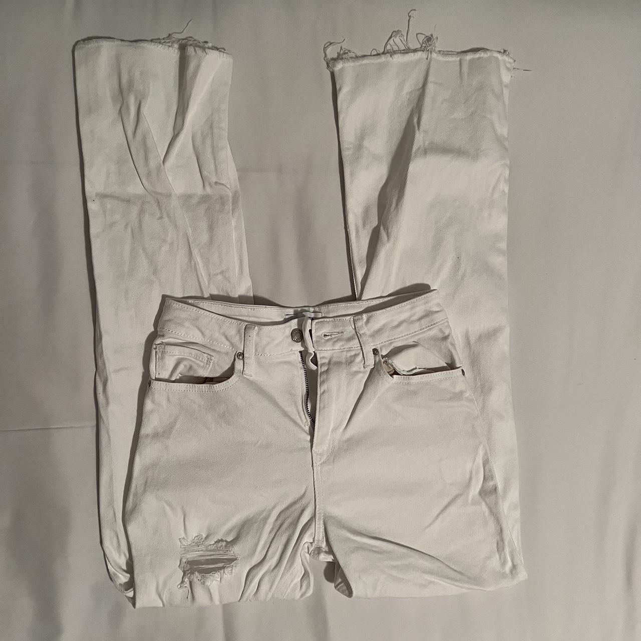 RSQ high rise white ripped jeans very cute and... - Depop