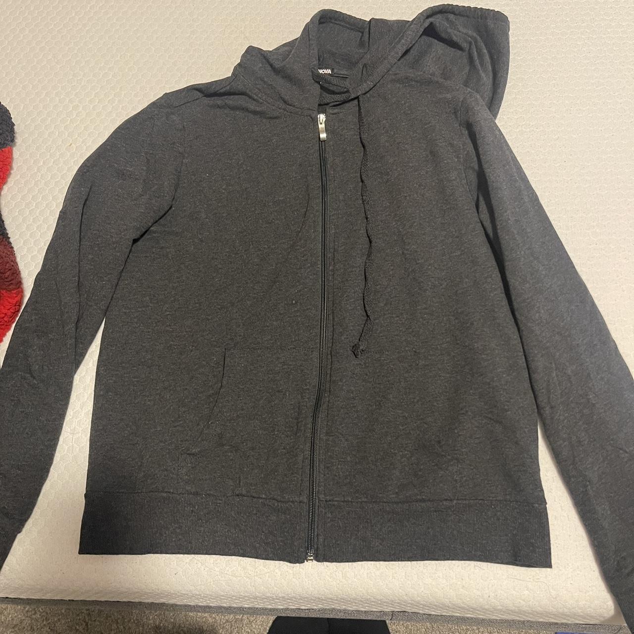 Grey Zip Up Jacket - Depop