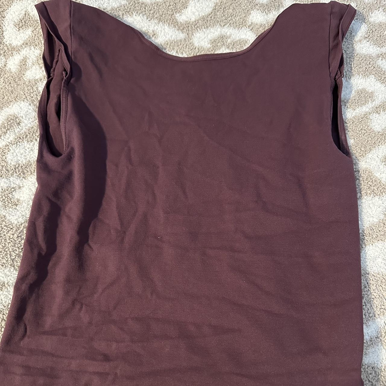 maroon backless free people shirt super flattering... - Depop