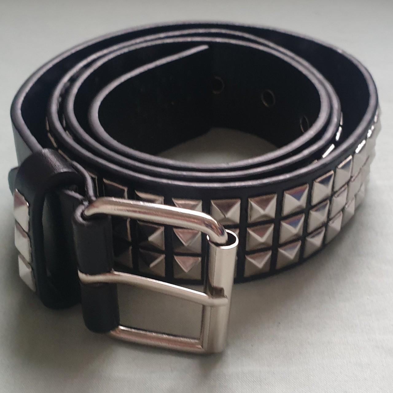 Three row silver studded belt •Fastening range size... - Depop