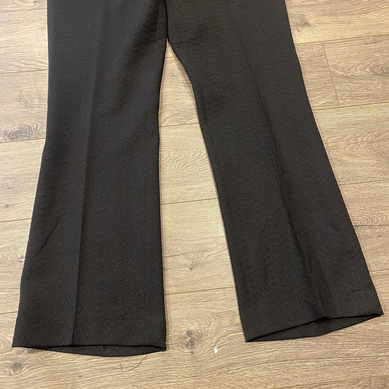 70s Trevira Polyester Bootcut Pattern Casual Pants... - Depop