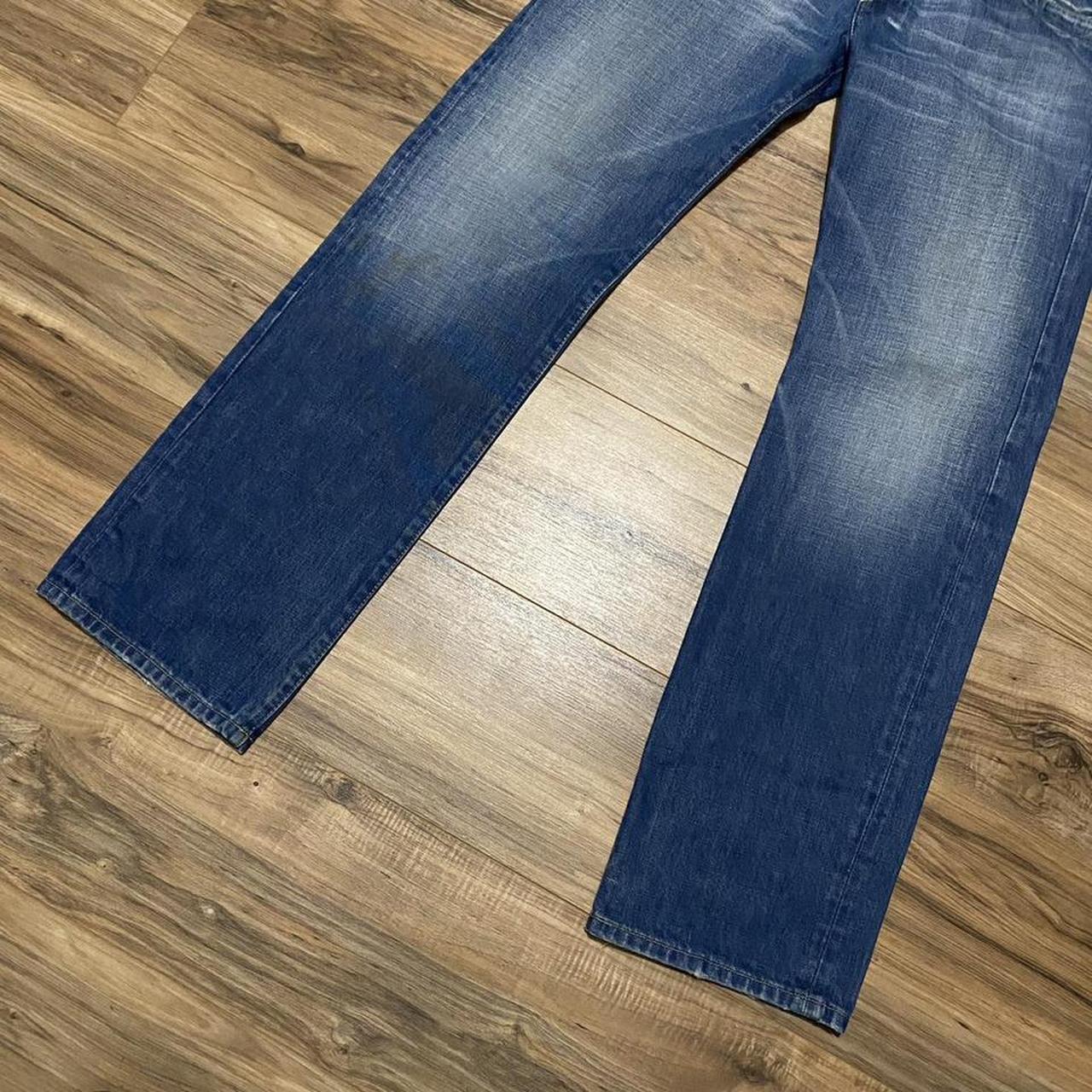 90s Diesel Button Fly Blue Jeans Size 32 vintage... - Depop