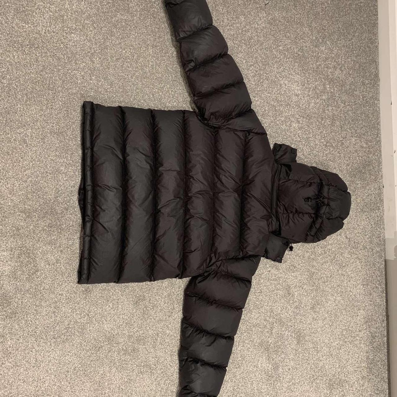 Benjart coat triple black small rip can easily been... - Depop