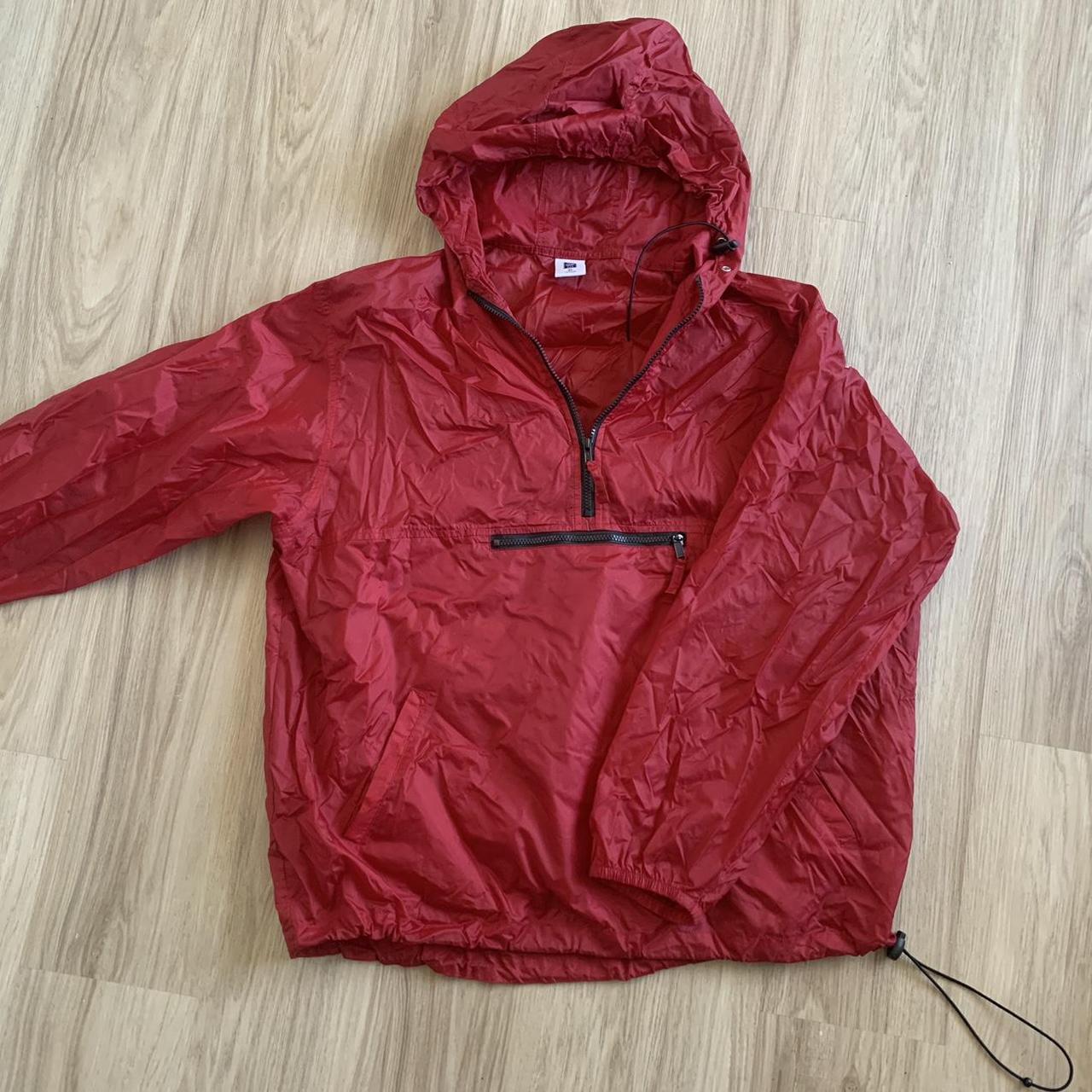 Red rain jacket This rain jacket is super cute and... - Depop