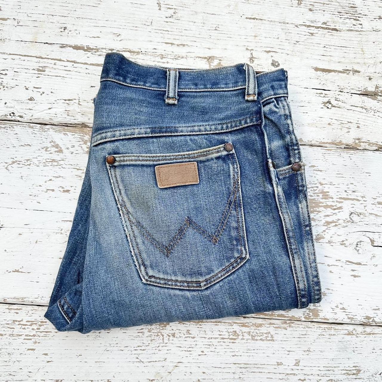 Wrangler navy denim jeans straight fit Men’s /... - Depop