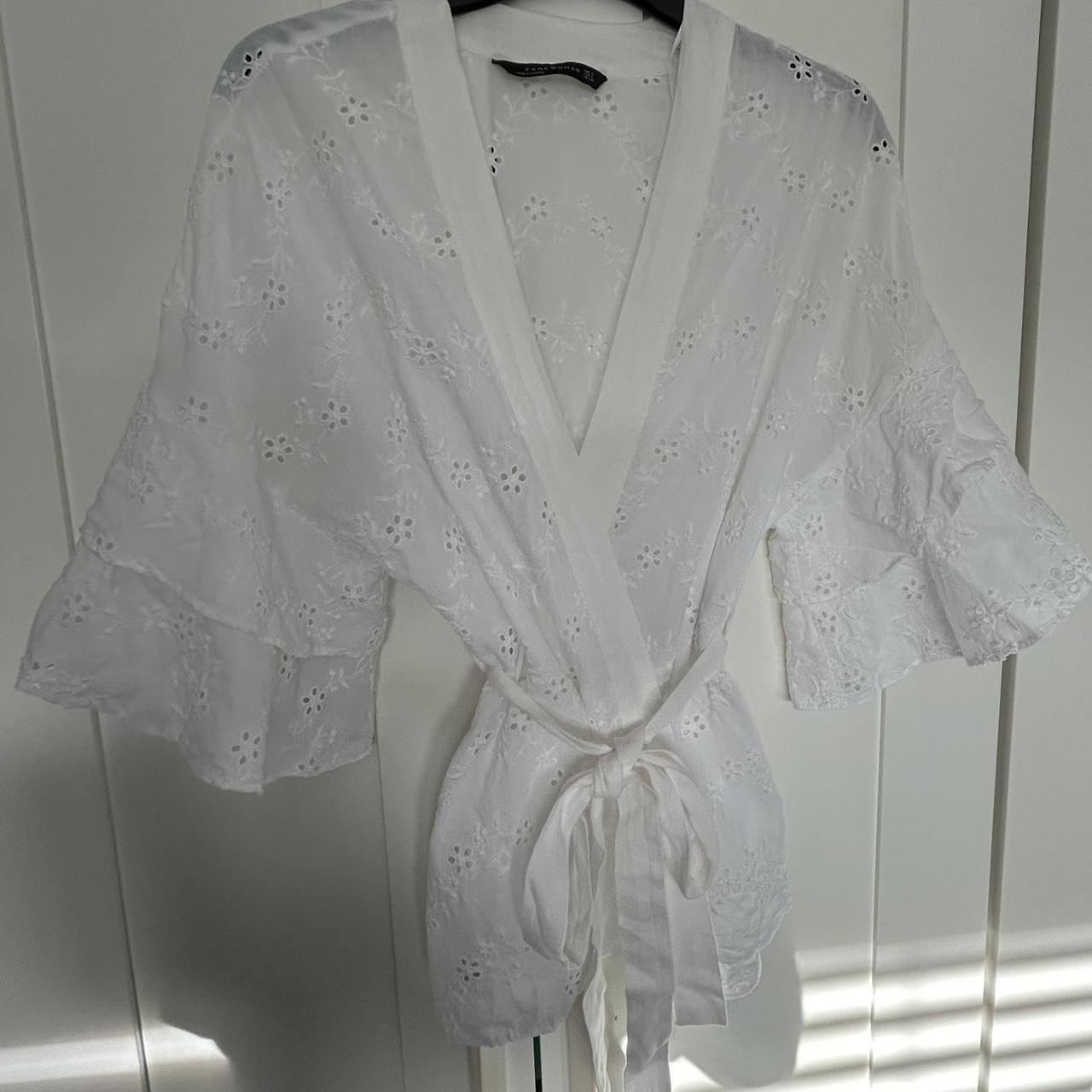 Zara wrap round top, Worn a couple times but is... - Depop