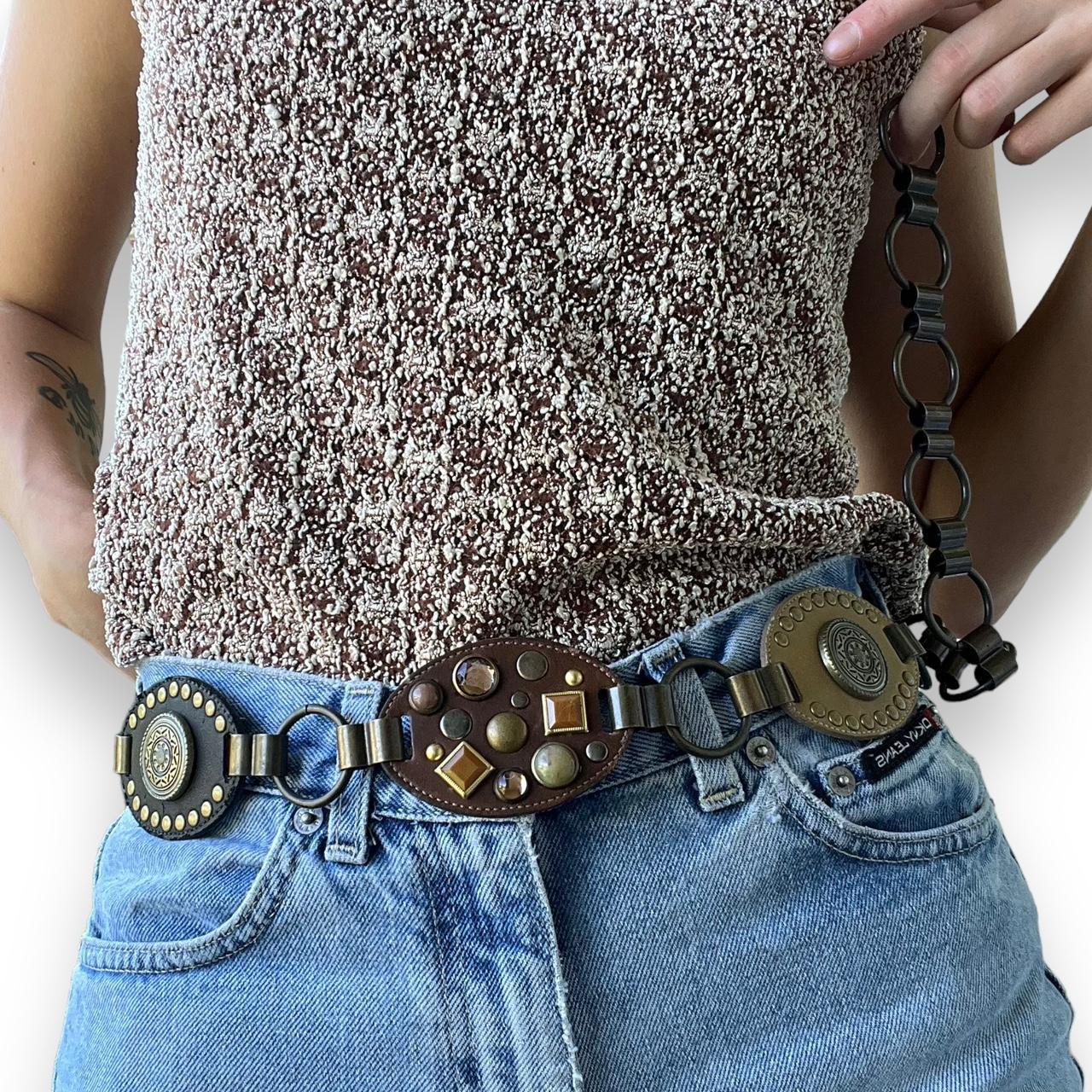 Beaded Metal Belt This style of belt is SO in... - Depop