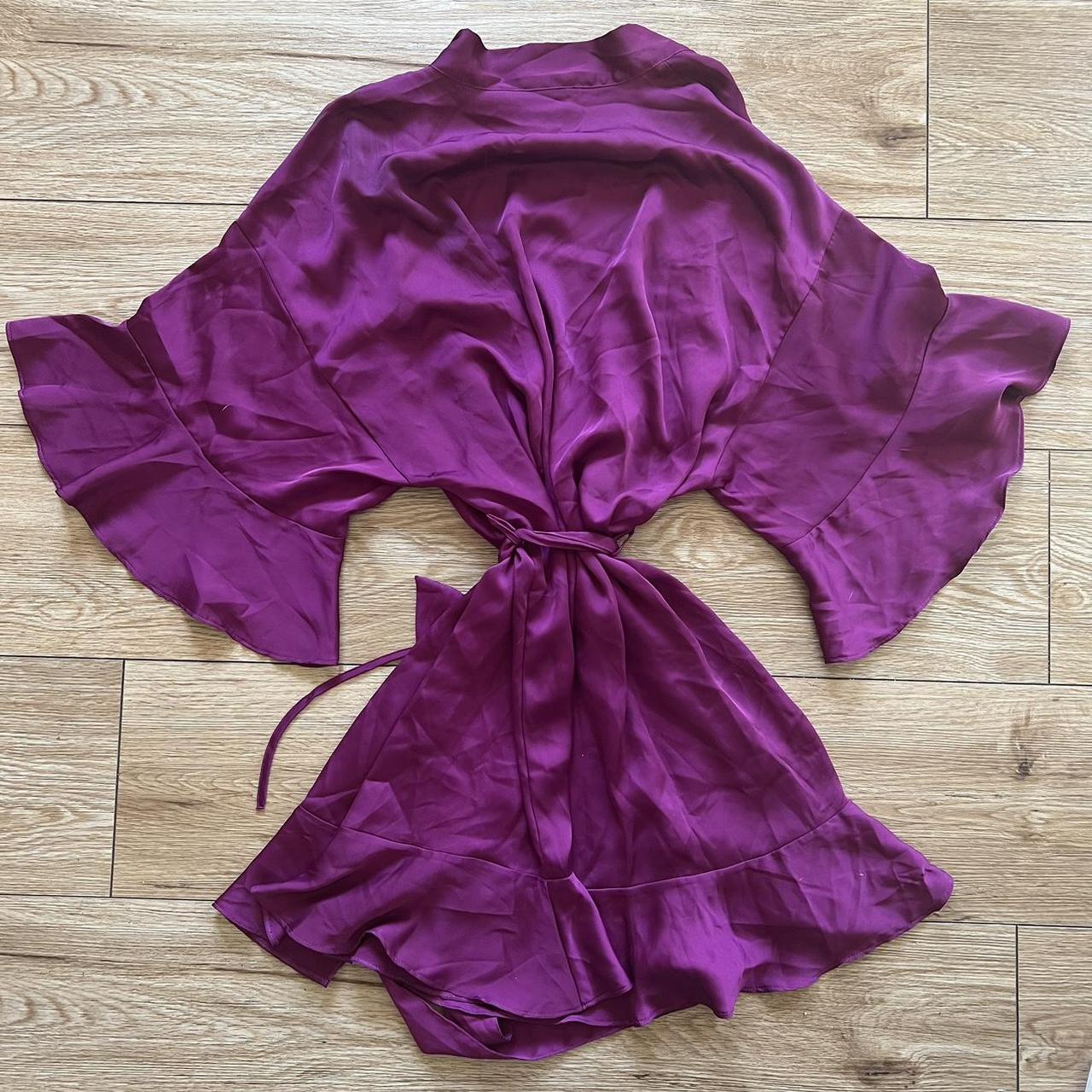 victoria secret robe 🍇 satin flowy magenta/violet... - Depop