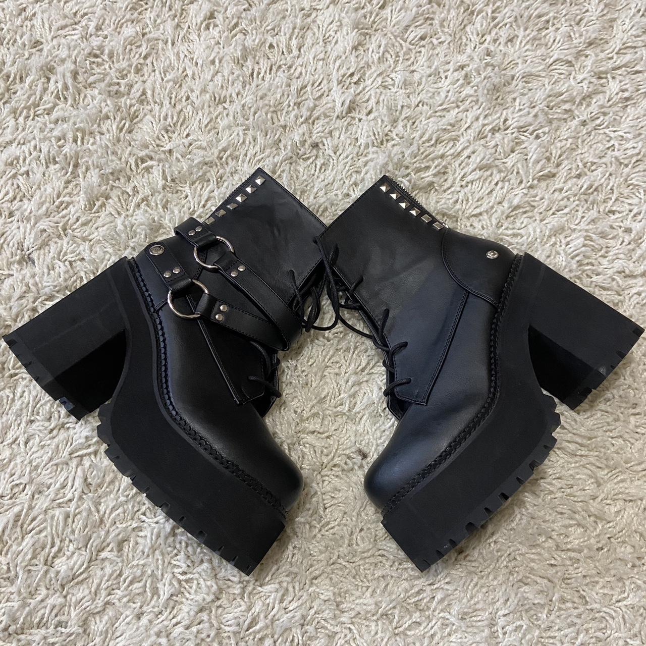 Size 11 Black Demonia Combat Boots Not worn outside... - Depop