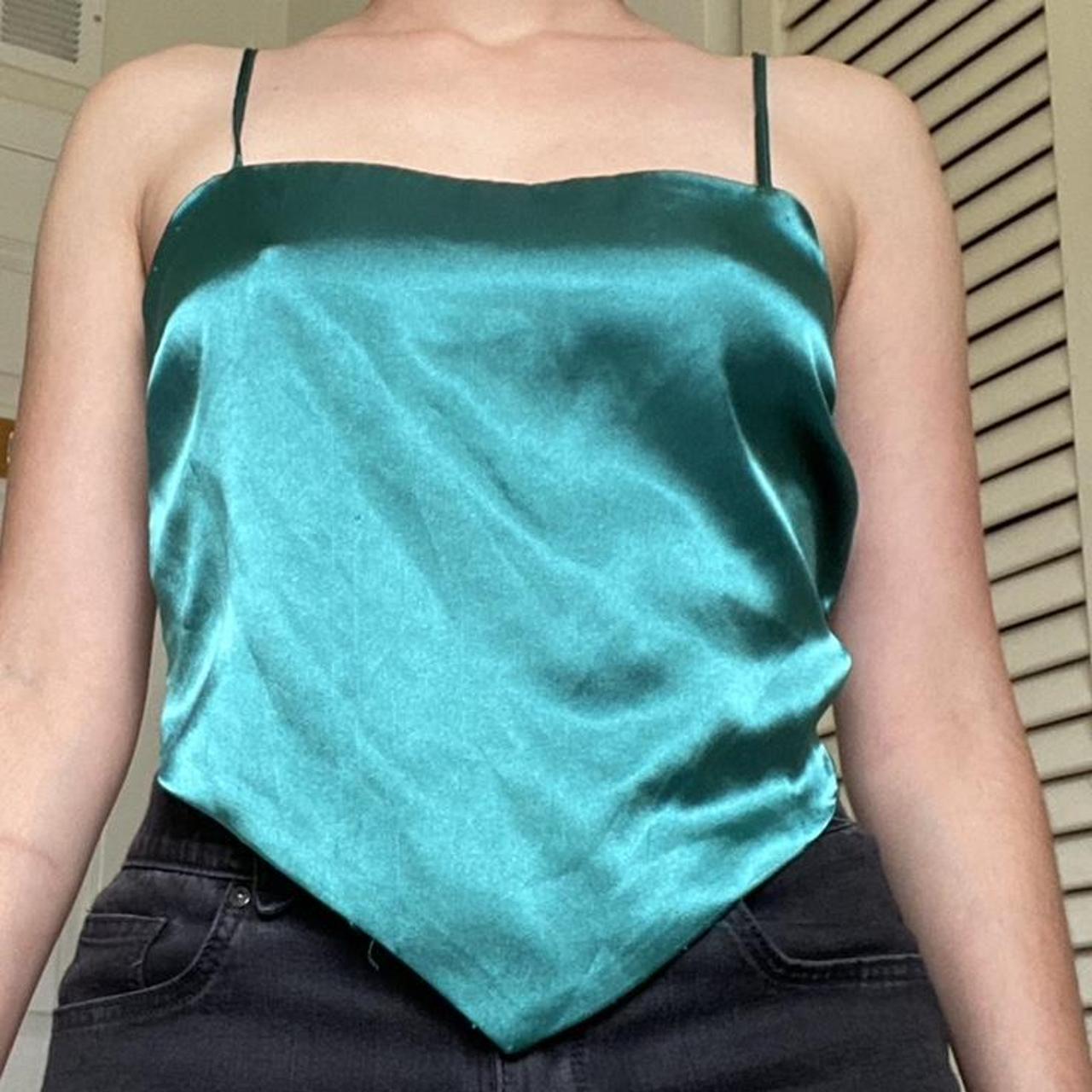 Emerald green top Has adjustable straps and clear... - Depop