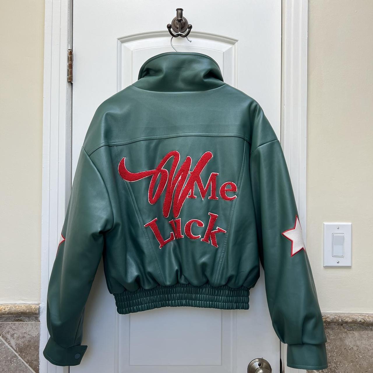 wish me luck leather jacket Size S Excellent... - Depop