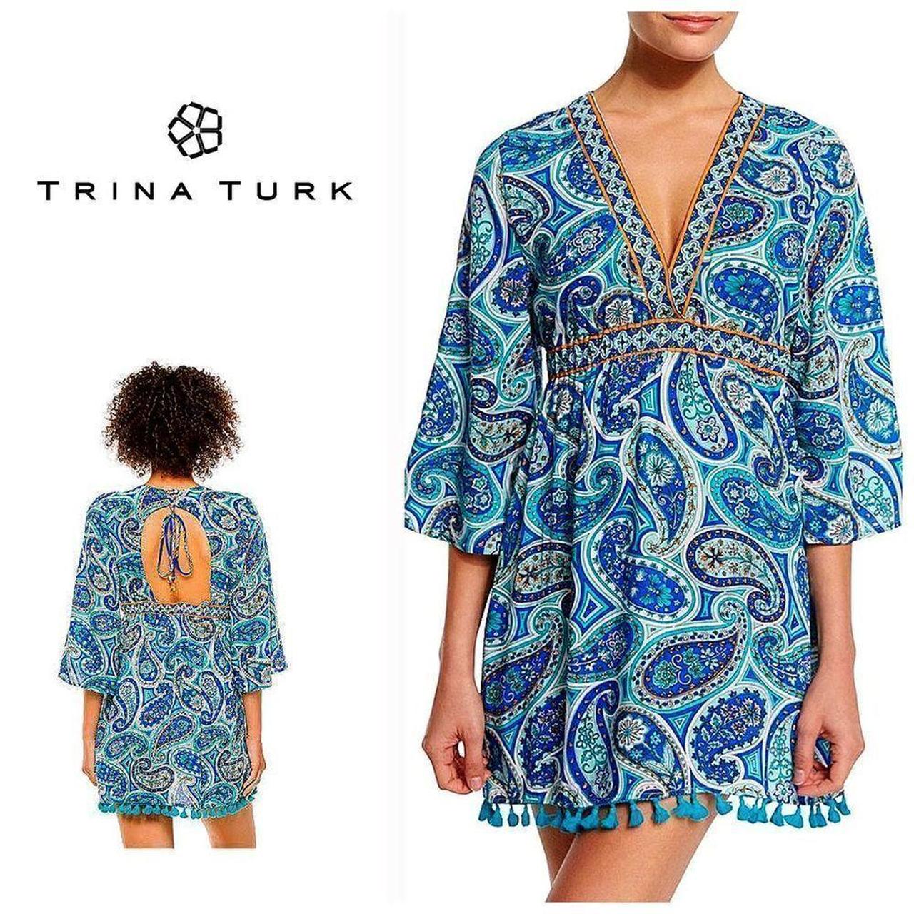 New. Turk Cover Up Provence Paisley Pool Tunic V... - Depop