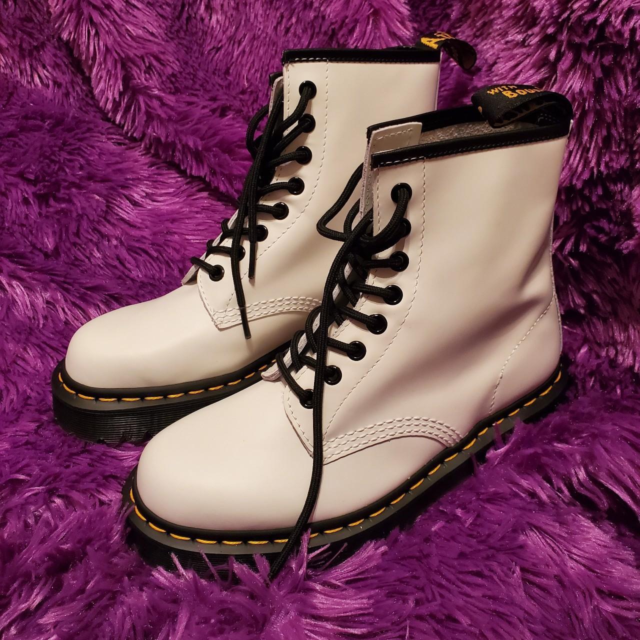 white docs 🤍 white leather 1460 Doc Martens... - Depop