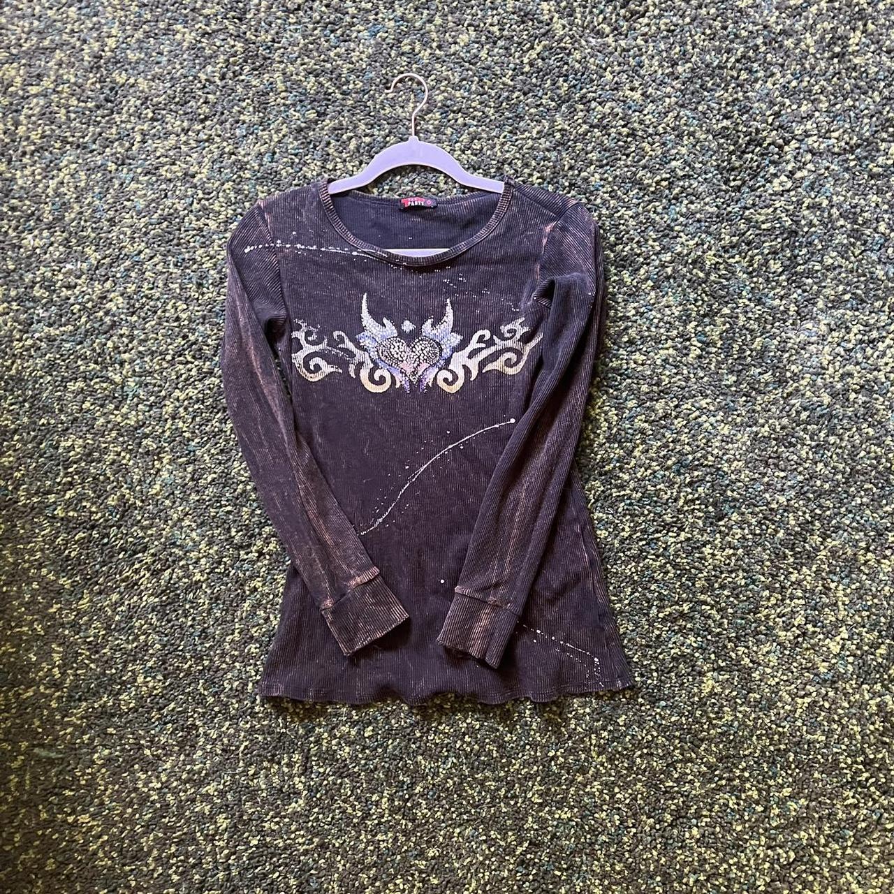 🖤 grunge/y2k long sleeve top - can fit sizes XS-L... - Depop
