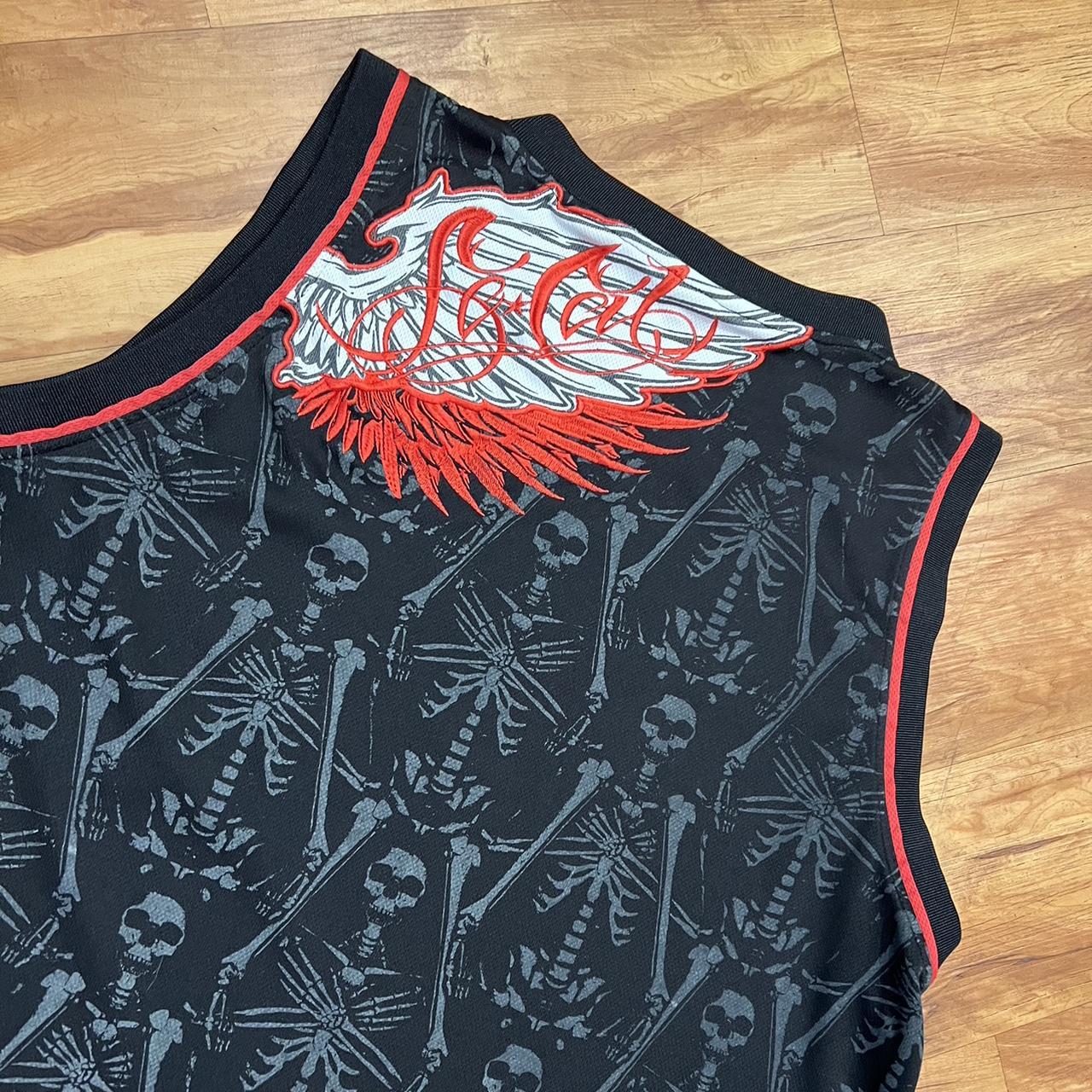 Vintage Y2K So-Cal All-Over Print Skeleton Jersey -... - Depop