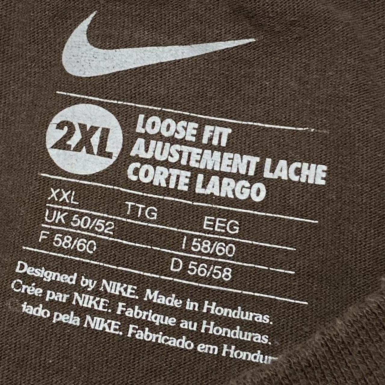 Nike Brown Spell Out Logo Graphic Short Sleeve Tee... - Depop