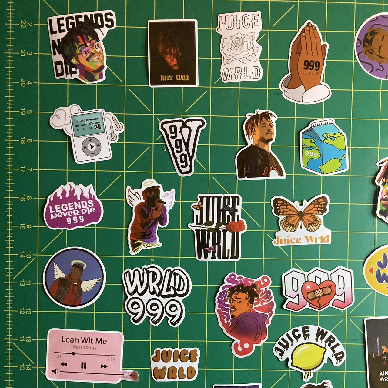 50 Various Juice Wrld Stickers #juice #world #999... - Depop