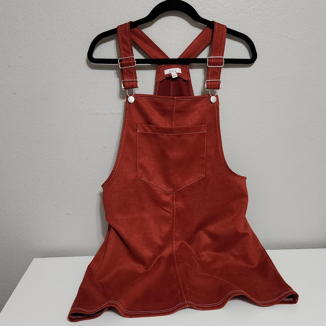Cute burgundy overalls eith a front pocket. From... - Depop