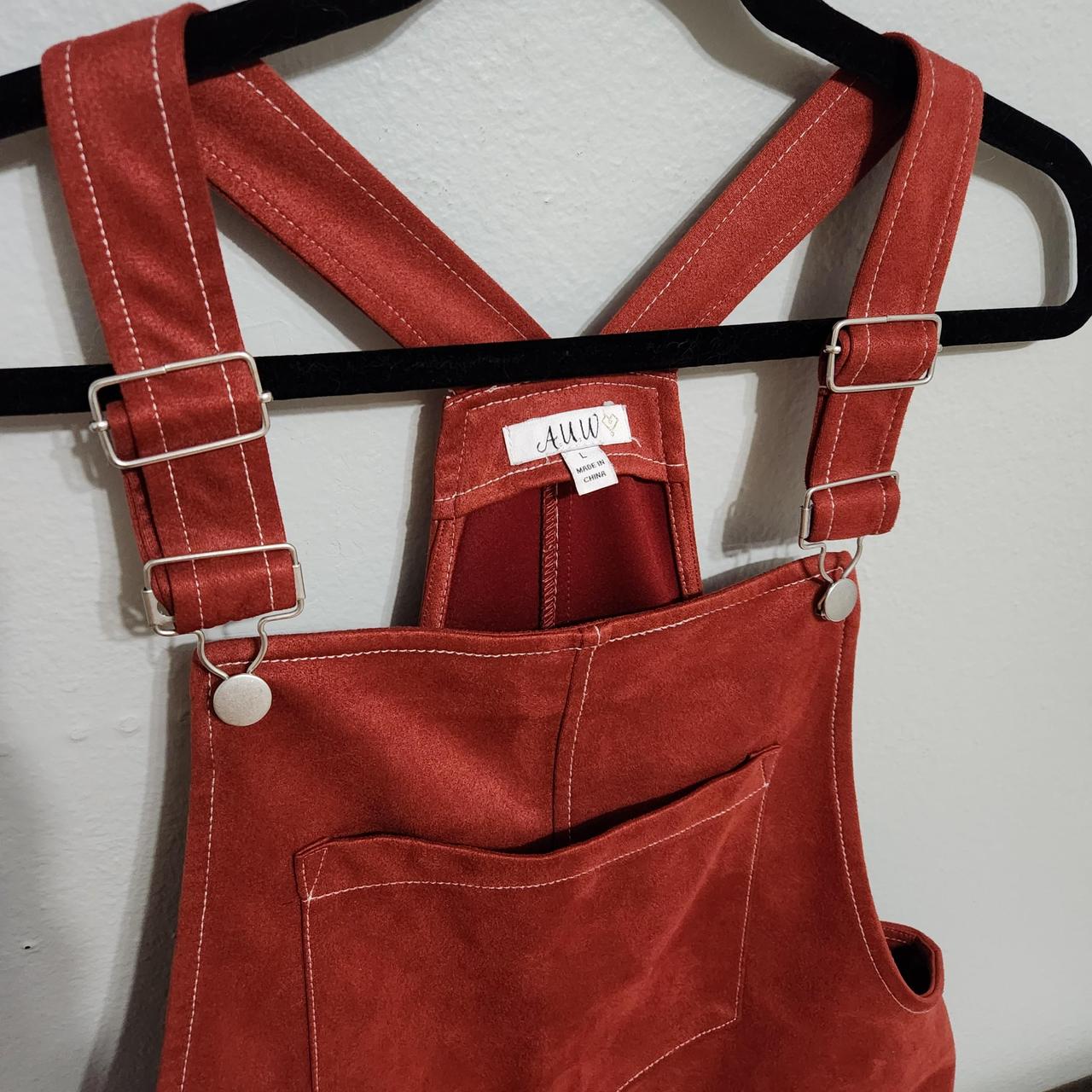 Cute burgundy overalls eith a front pocket. From... - Depop