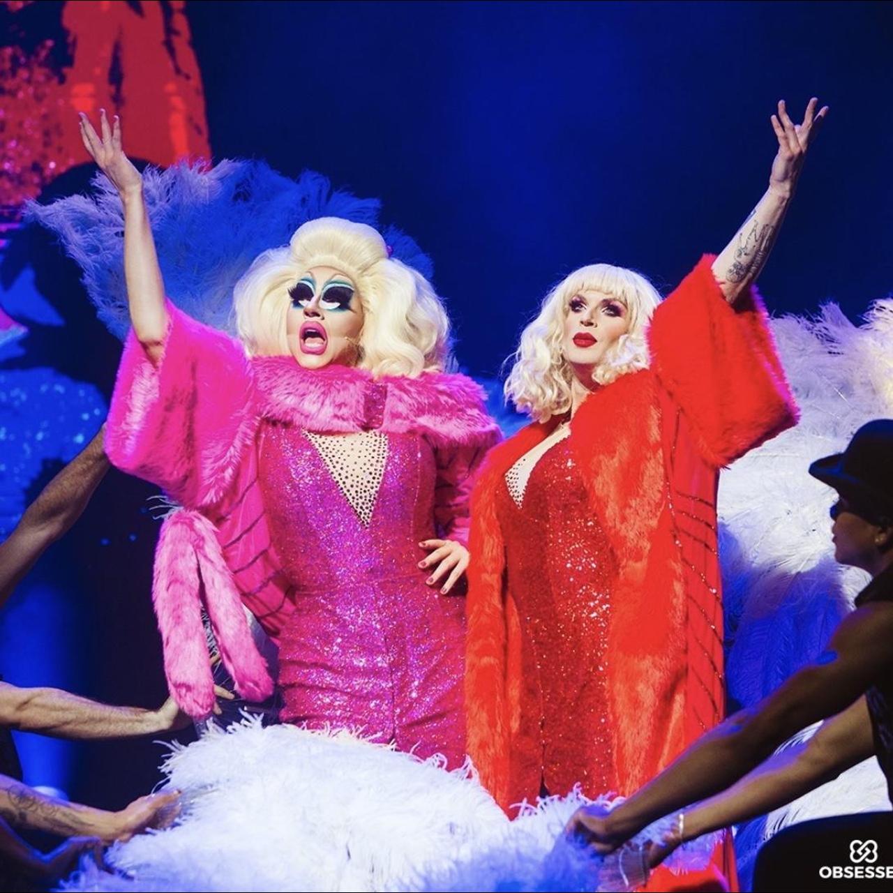 Red sequin leotard from Trixie and Katya Live first... - Depop