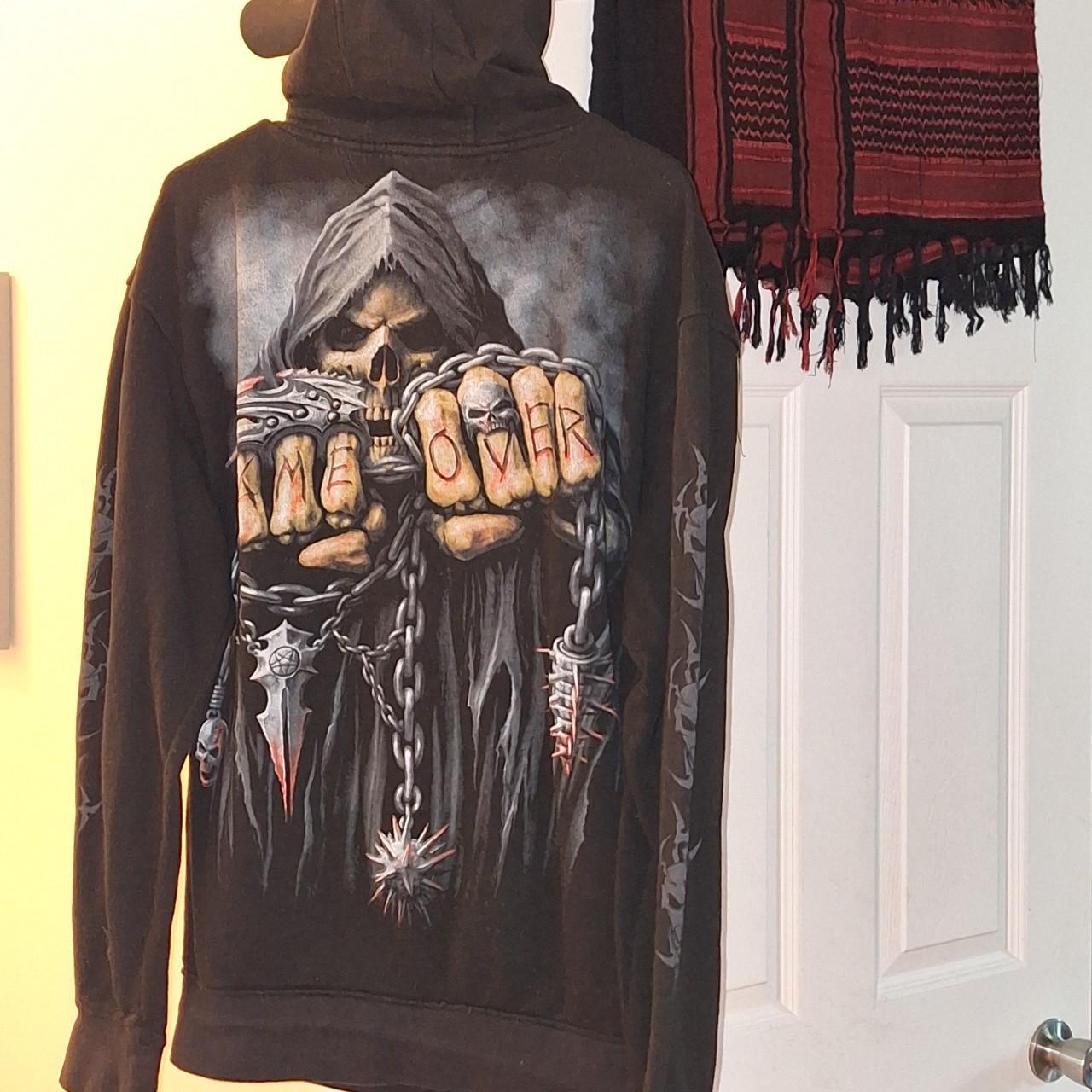 Axxturel game over cover zip up [spiral 😂] Sz L men.... - Depop