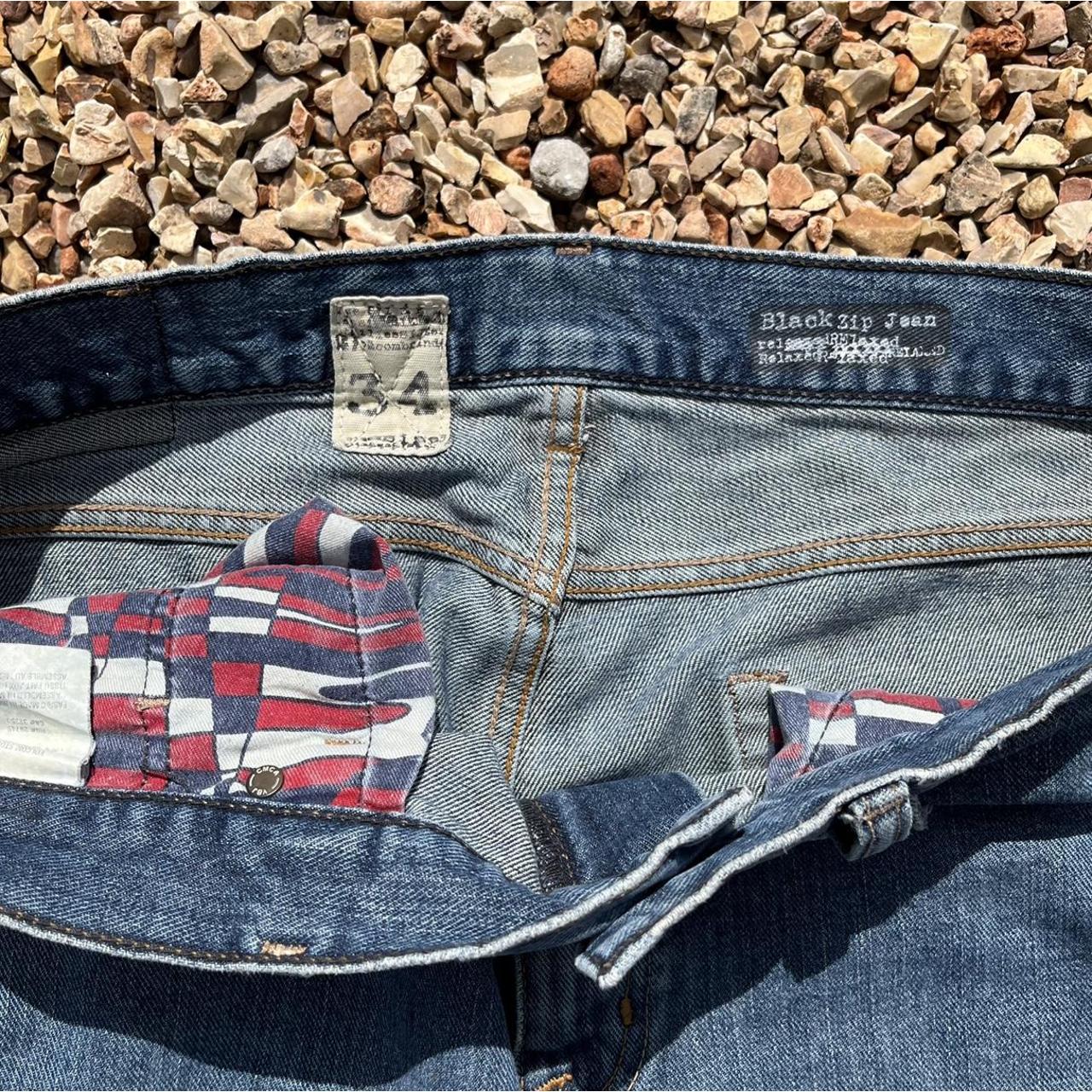 Volcom Men's Navy and Yellow Jeans | Depop