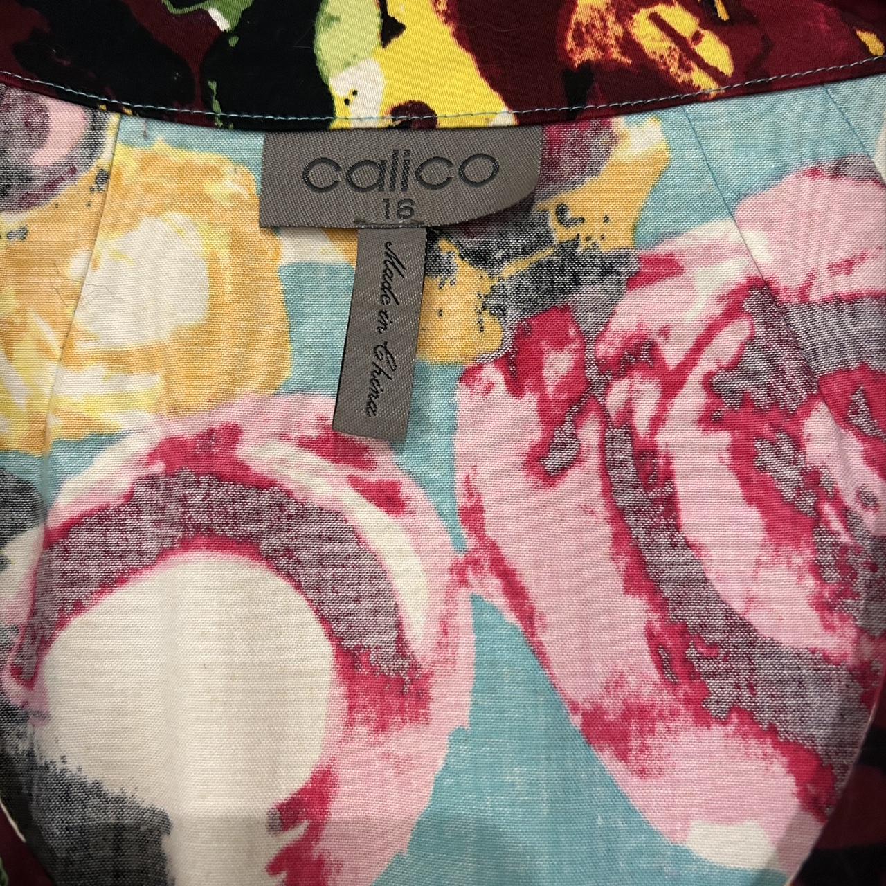 “Calico” size 16 multi-coloured, floral print... | Depop