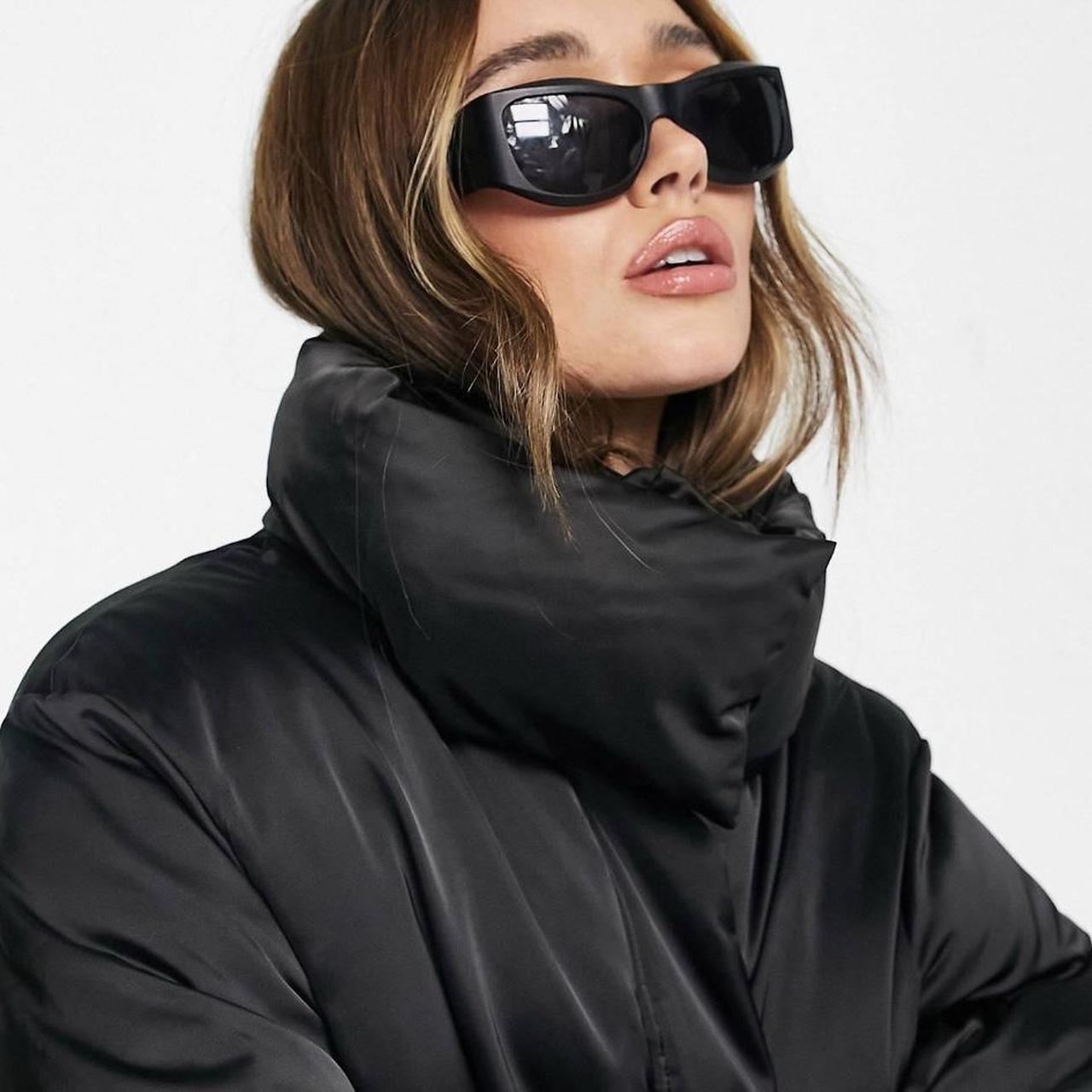 Oversized PUFFER satin jacket - satin look, SUPER... - Depop