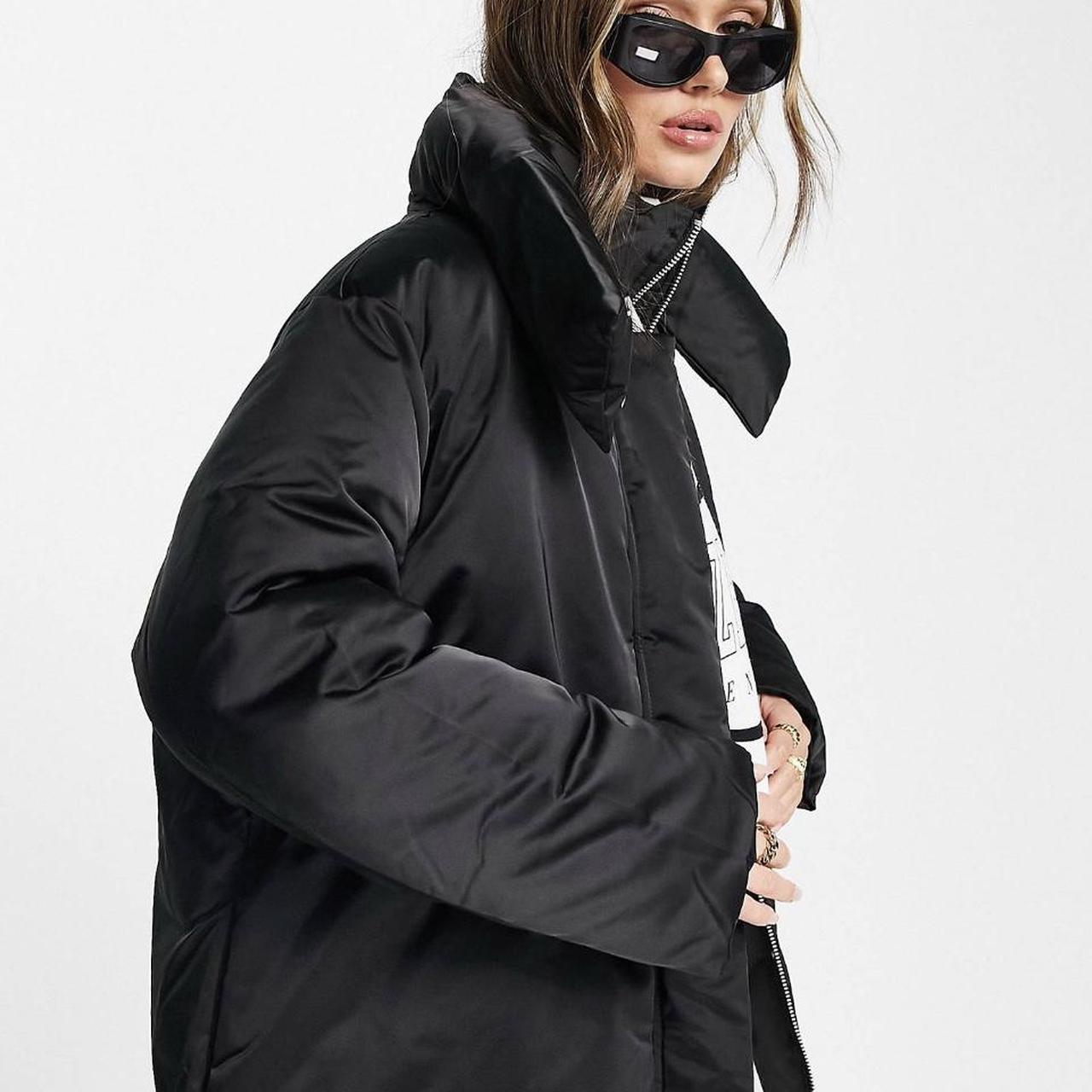 Oversized PUFFER satin jacket - satin look, SUPER... - Depop