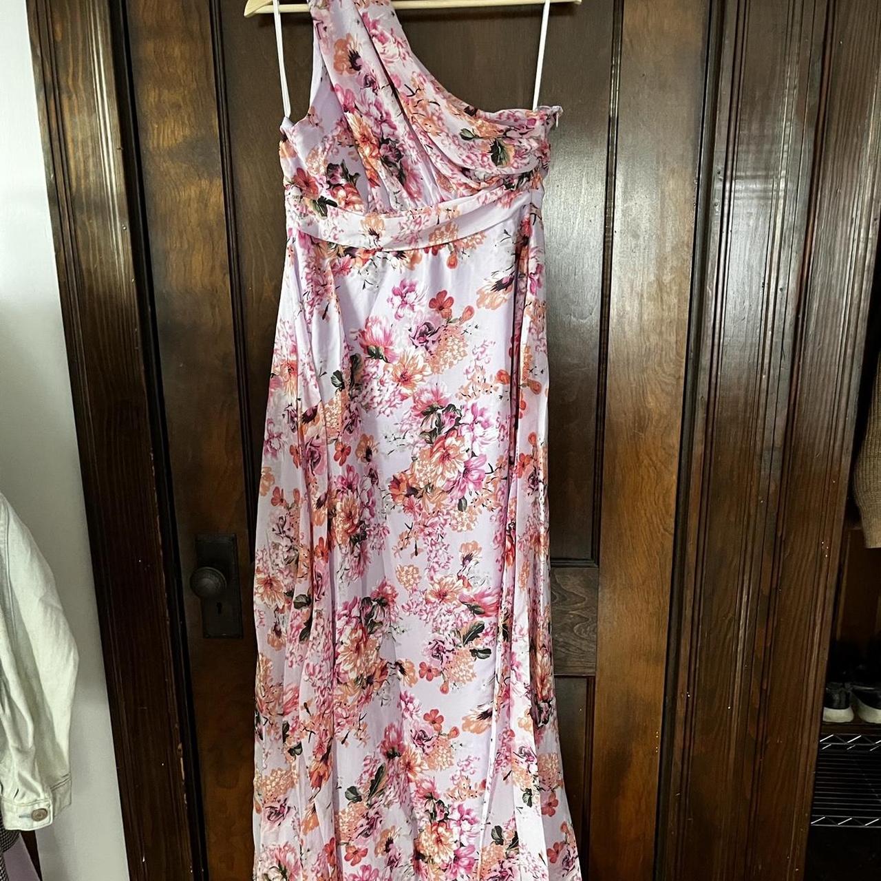 Floral Lavender One Shoulder Formal Depop