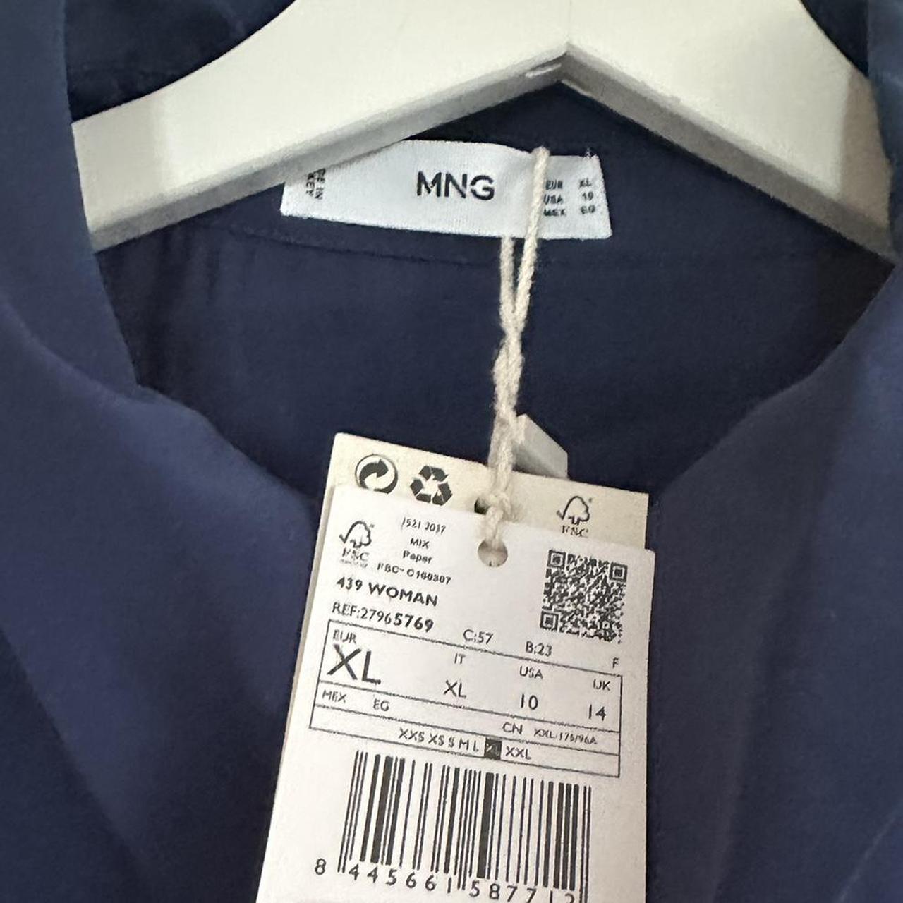 Mango XL navy work dress with waist tie detail that... - Depop