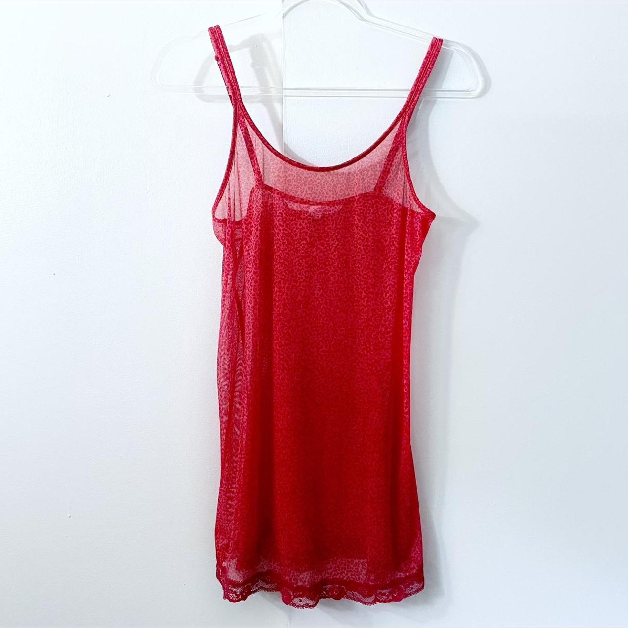 Victorias Secret | Red Lace Sheer Chemise Slip Size... - Depop