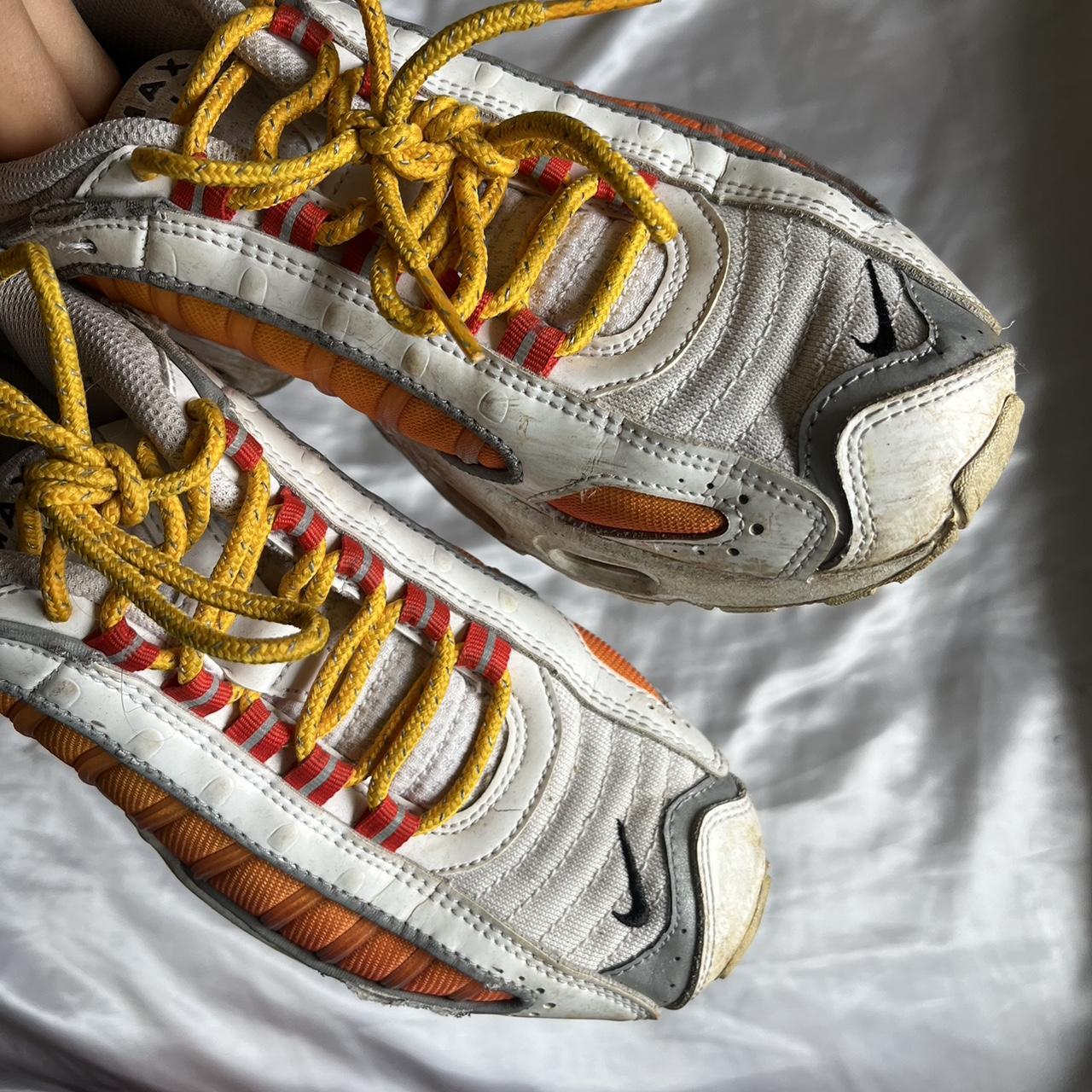 Orange and White Nike Air Max Size 8 Women’s... - Depop