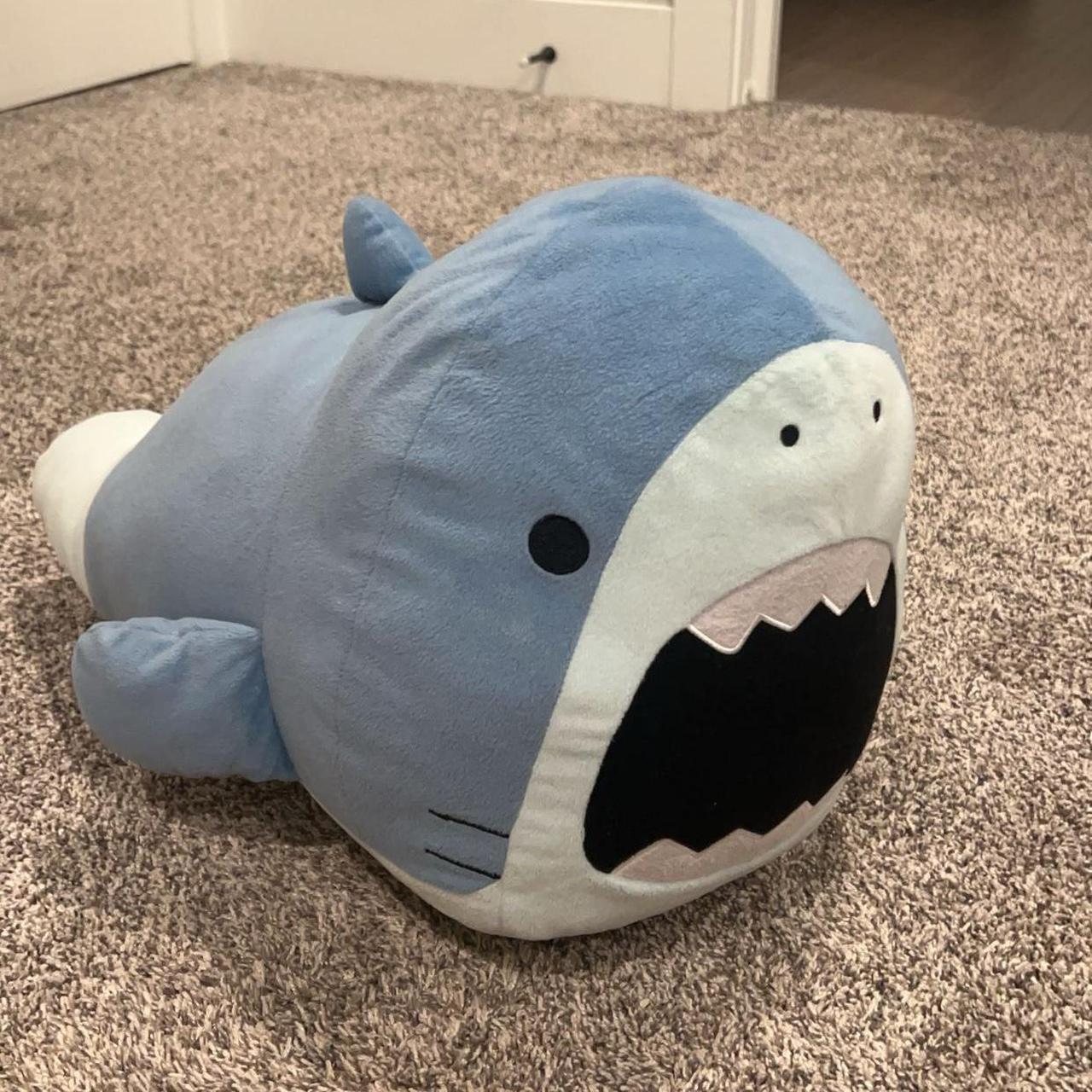Blue shark stuff animal plushie - Depop