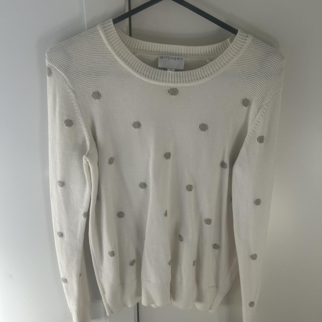 Cream and white Witchery sweater #witchyvibes | Depop