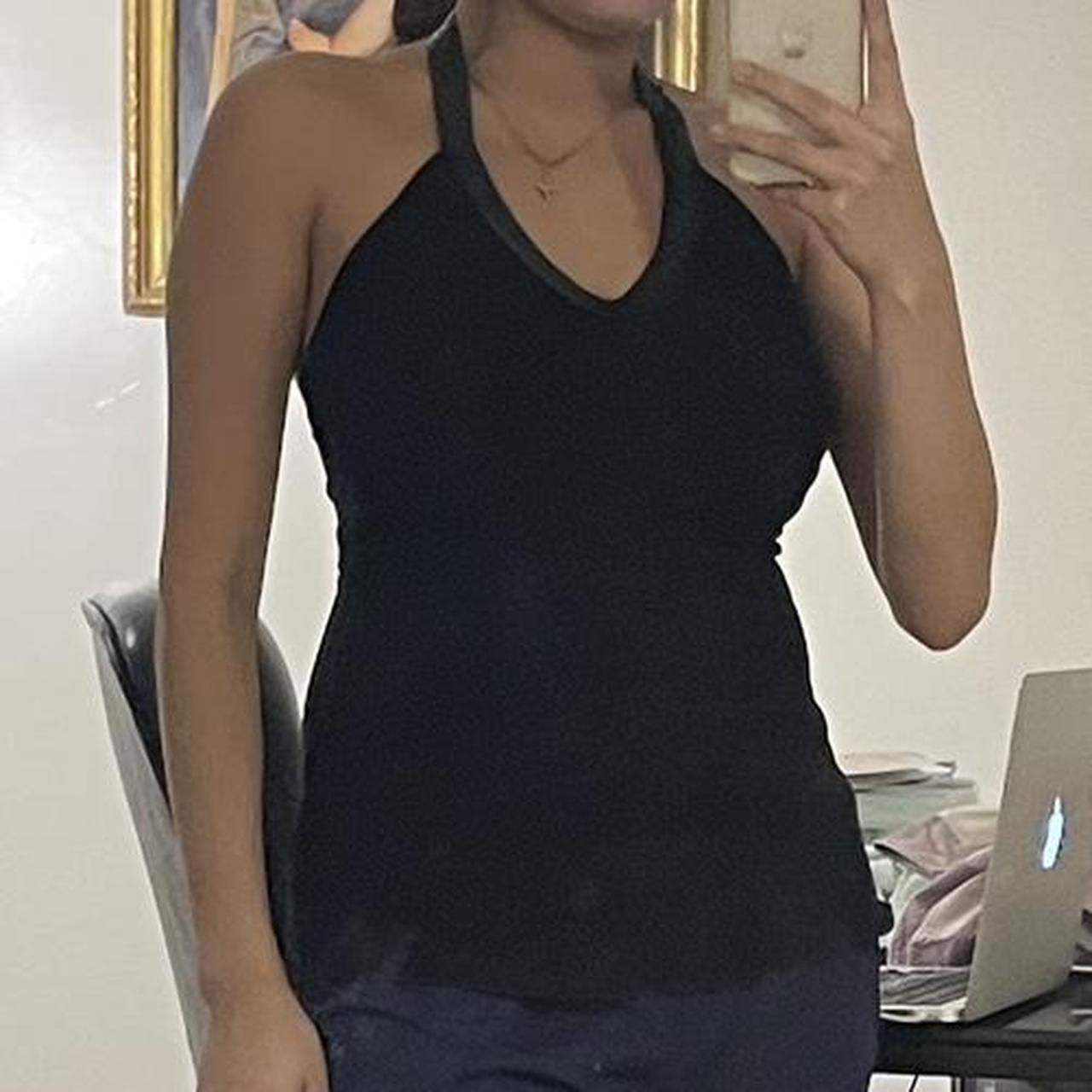 Black backless top🤍🤍 In good condition Fits like a... - Depop