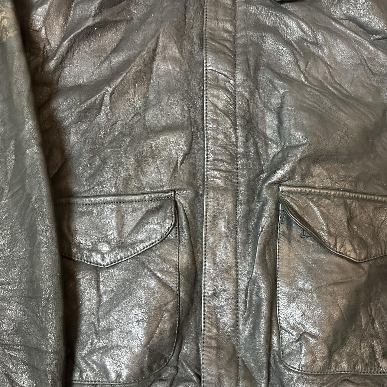 Vintage Argus Leather Bomber jacket Motorcycle... - Depop