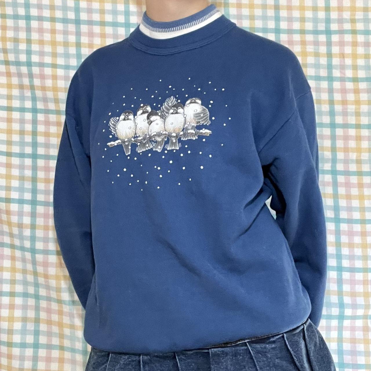 Blue bird grandma sweater ️ Thirsted it a while... - Depop