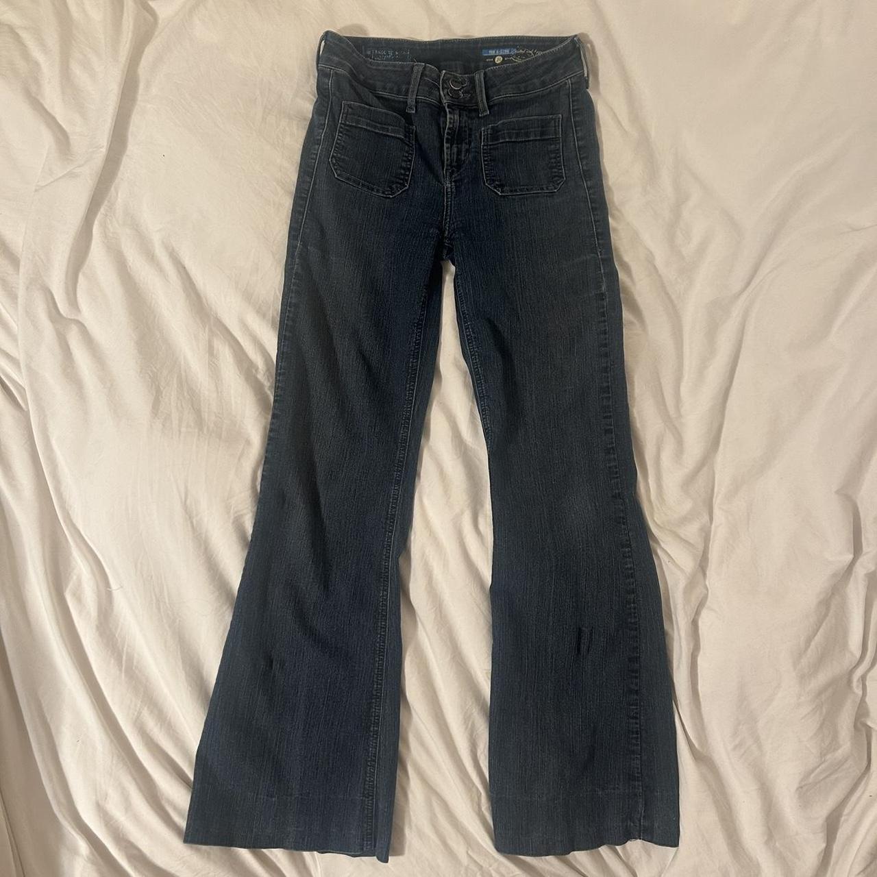 Fade To Blue y2k mid rise flare/bootcut minipocket... - Depop