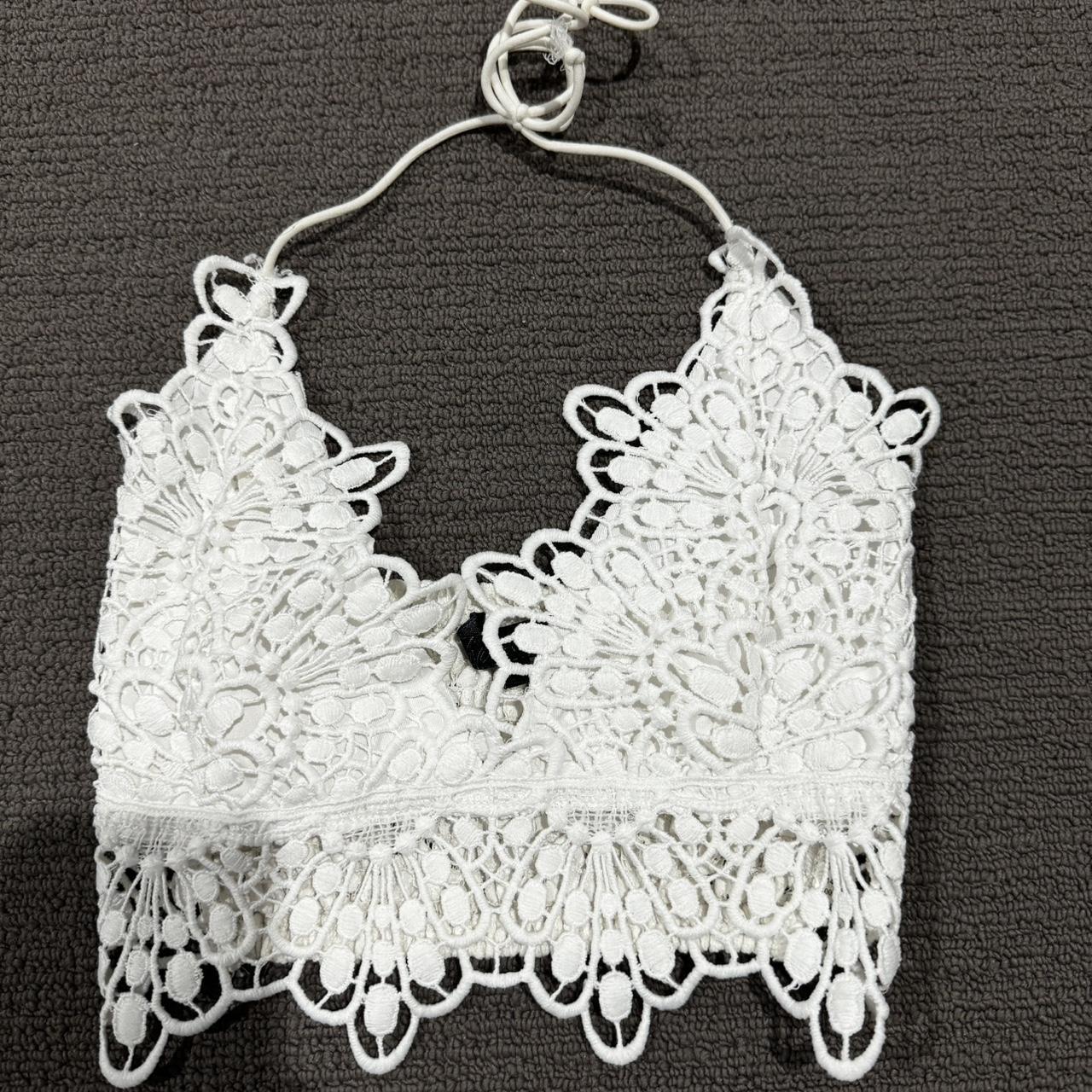 Size 6 Ava And Ever White Lace Halter Top Great Depop
