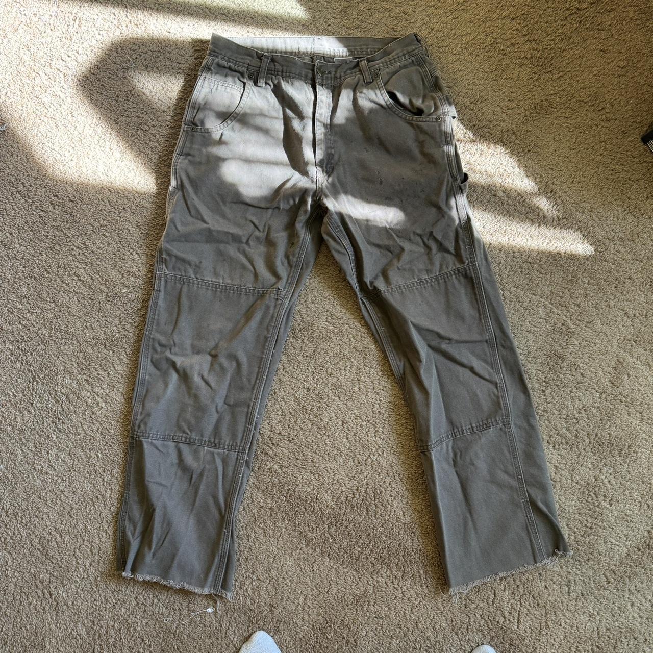 Brown double knee Key pants 32x32 but length was... - Depop